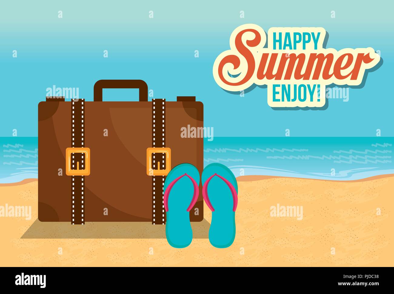 summer enjoy beach with icons vector illustration design Stock Vector ...