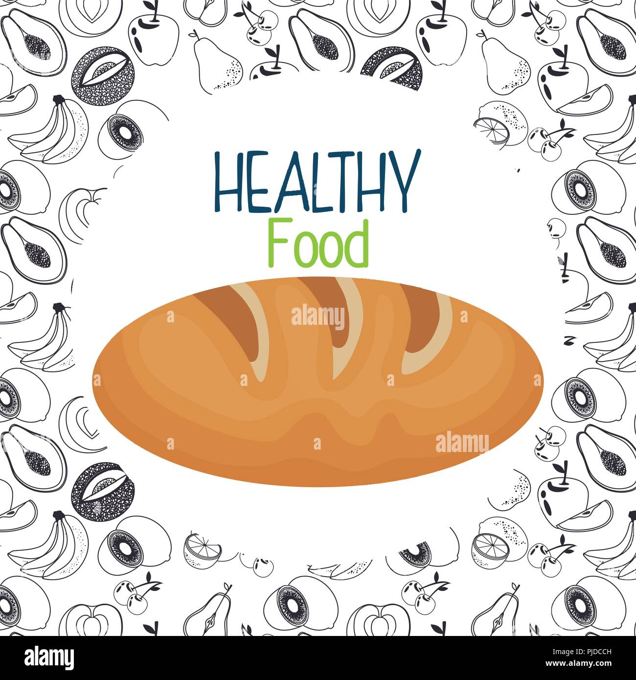 delicious bread healthy food vector illustration design Stock Vector ...