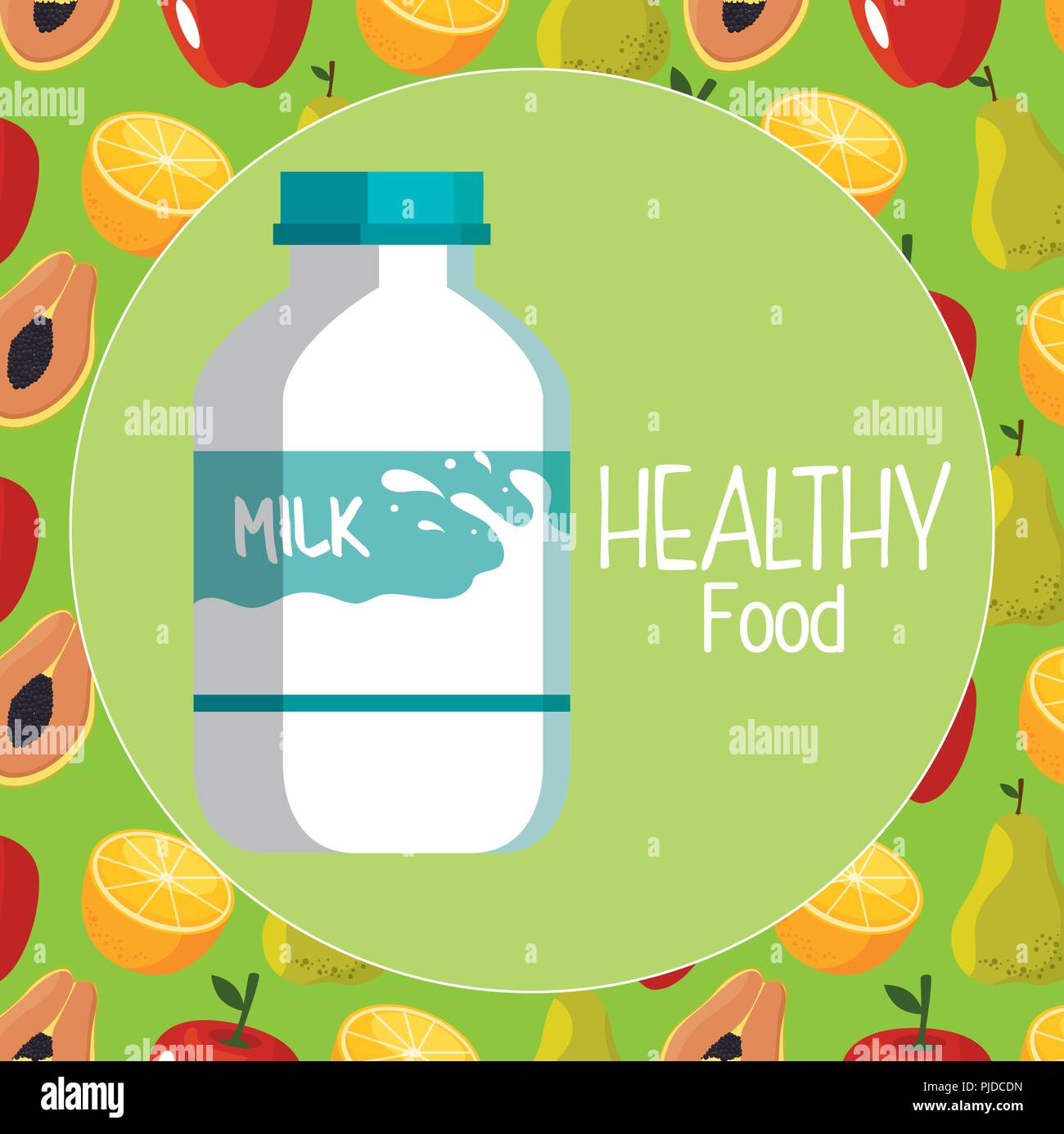 delicious milk bottle healthy food vector illustration design Stock ...
