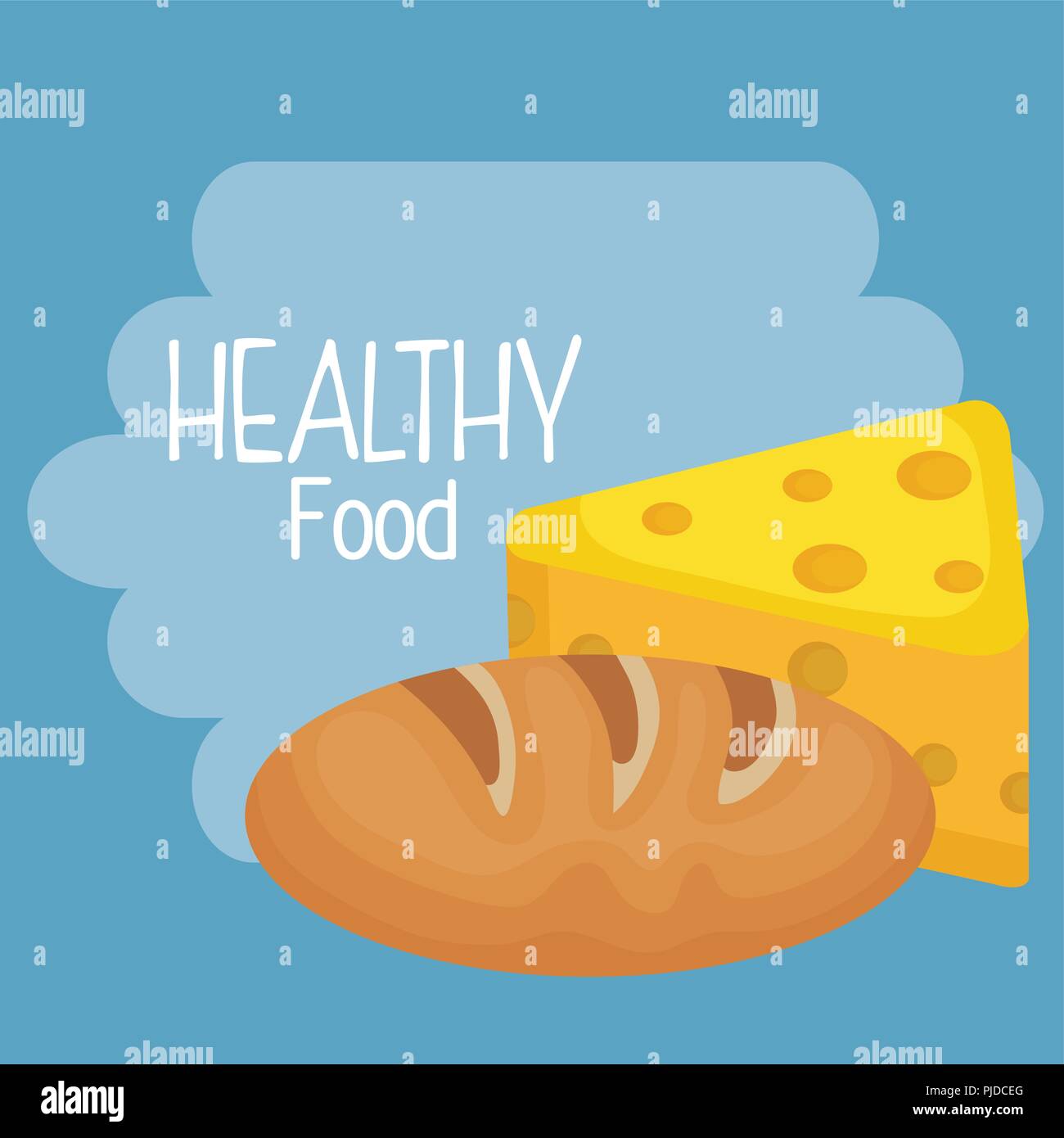 delicious bread and cheese healthy food vector illustration design ...