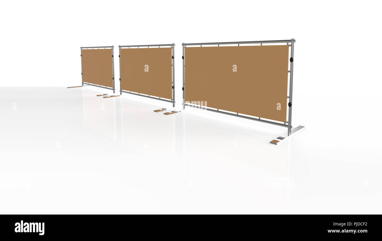 Backdrop Stand For Banners isolated on white background . 3d ...