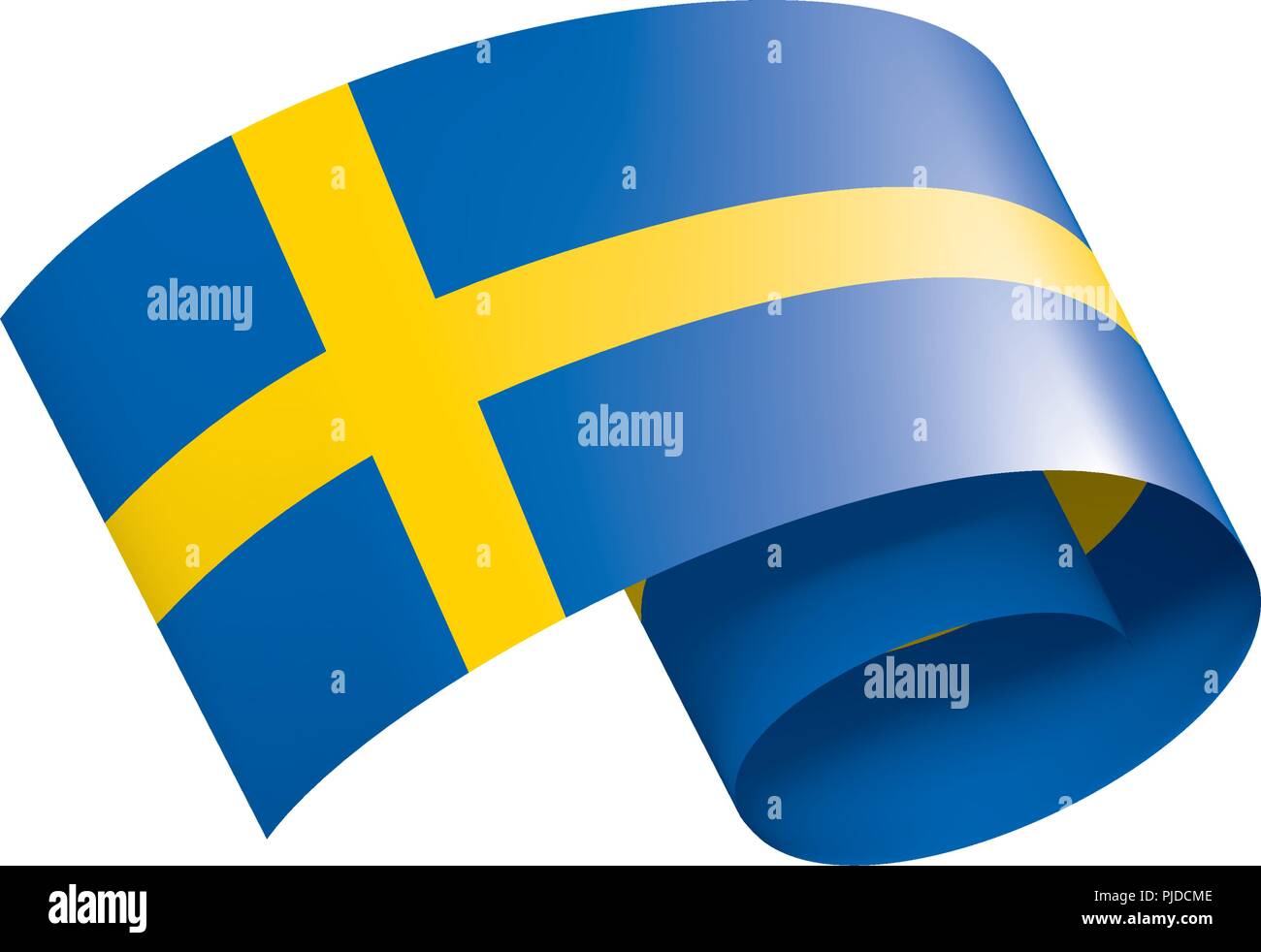 Sweden flag, vector illustration on a white background Stock Vector ...