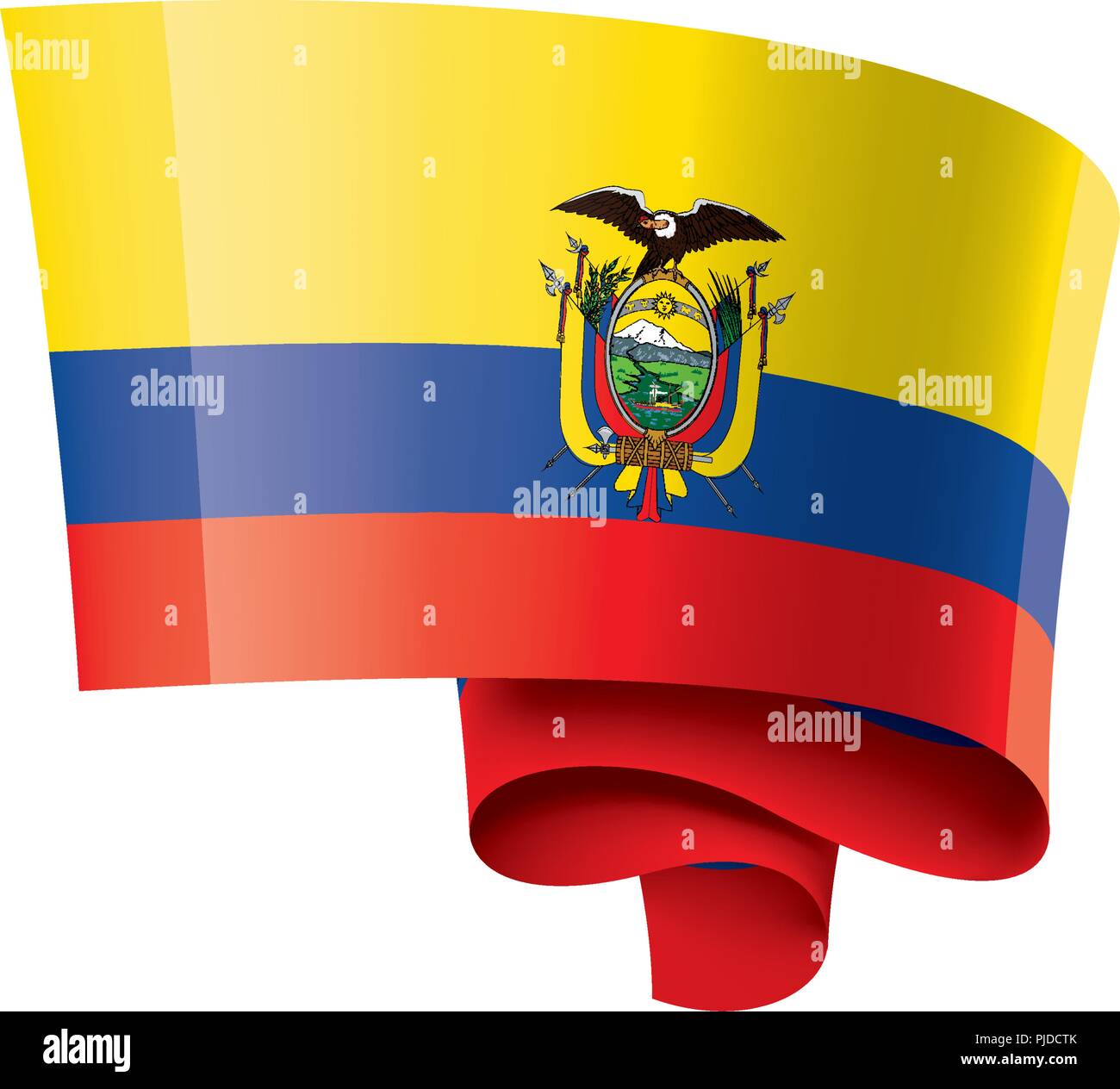 Ecuador flag, vector illustration on a white background Stock Vector ...