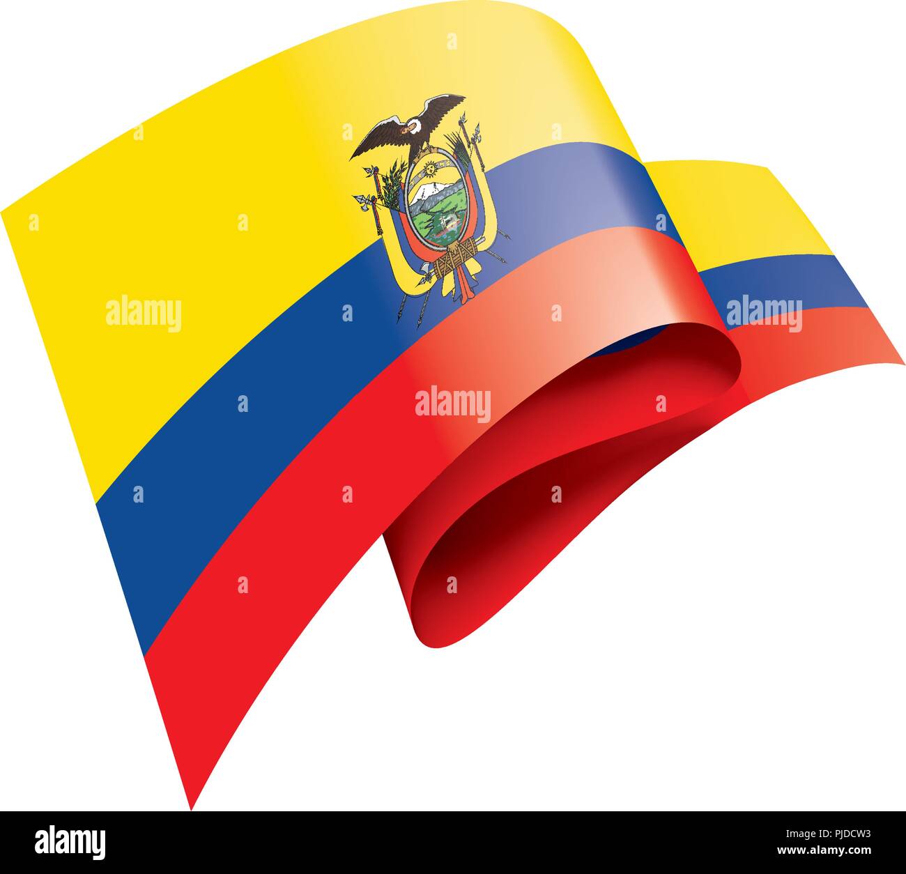 Ecuador flag, vector illustration on a white background Stock Vector ...