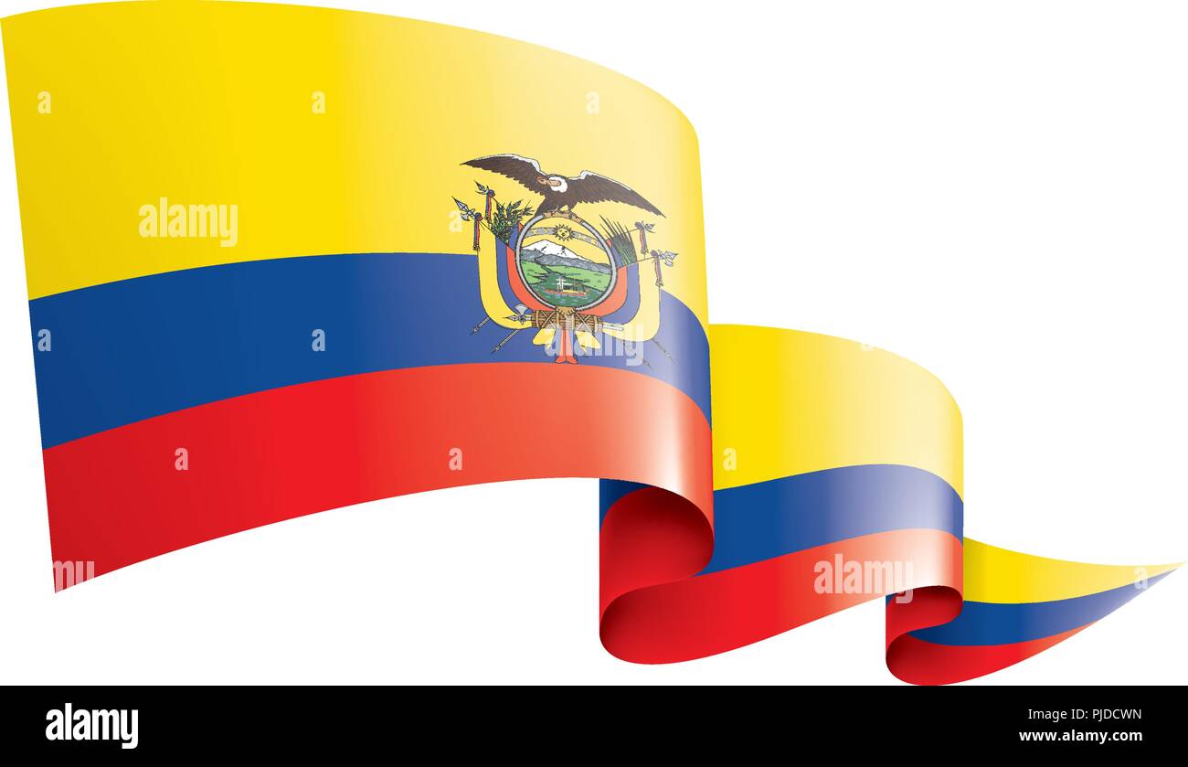 Ecuador flag, vector illustration on a white background Stock Vector ...