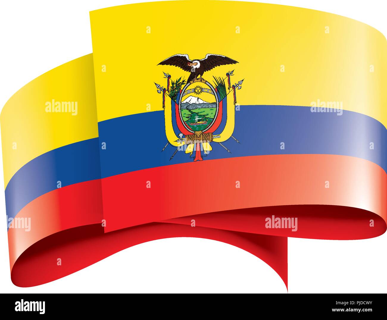 Ecuador flag, vector illustration on a white background Stock Vector ...