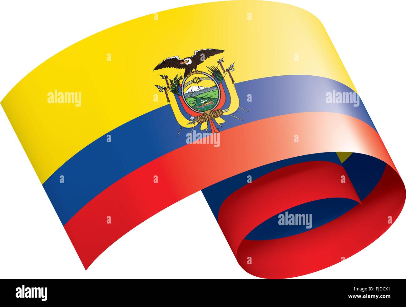 Ecuador flag, vector illustration on a white background Stock Vector ...