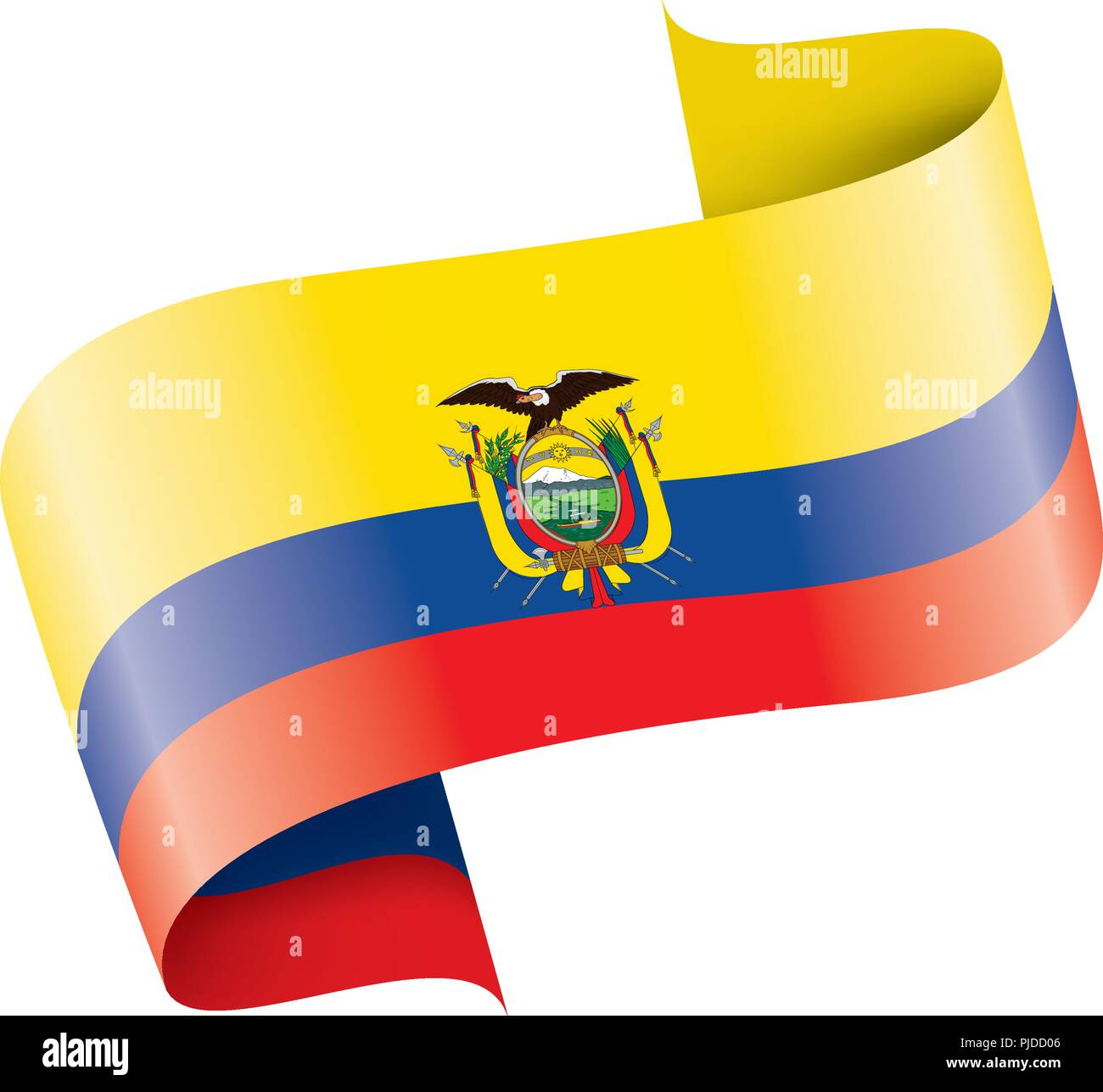 Ecuador flag, vector illustration on a white background Stock Vector ...