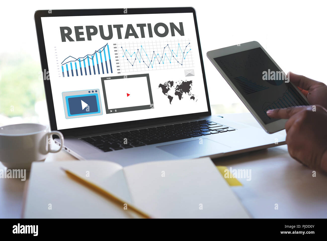 REPUTATION Popular Ranking Honor Reputation management Branding Concept ...