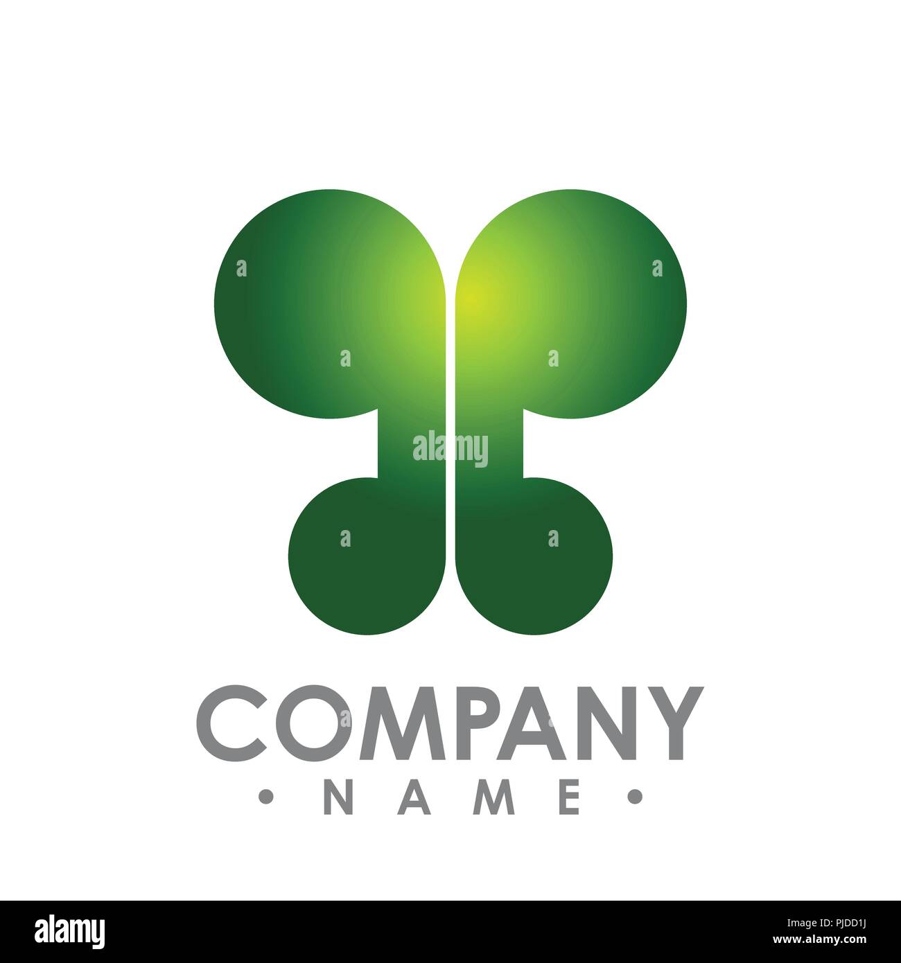 Abstract green color butterfly vector design illustration template ...
