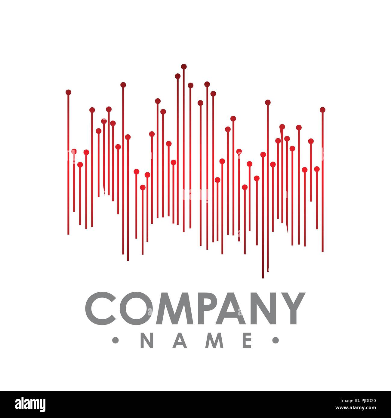 Abstract shape line with dot vector. Abstract vector of irregular red ...