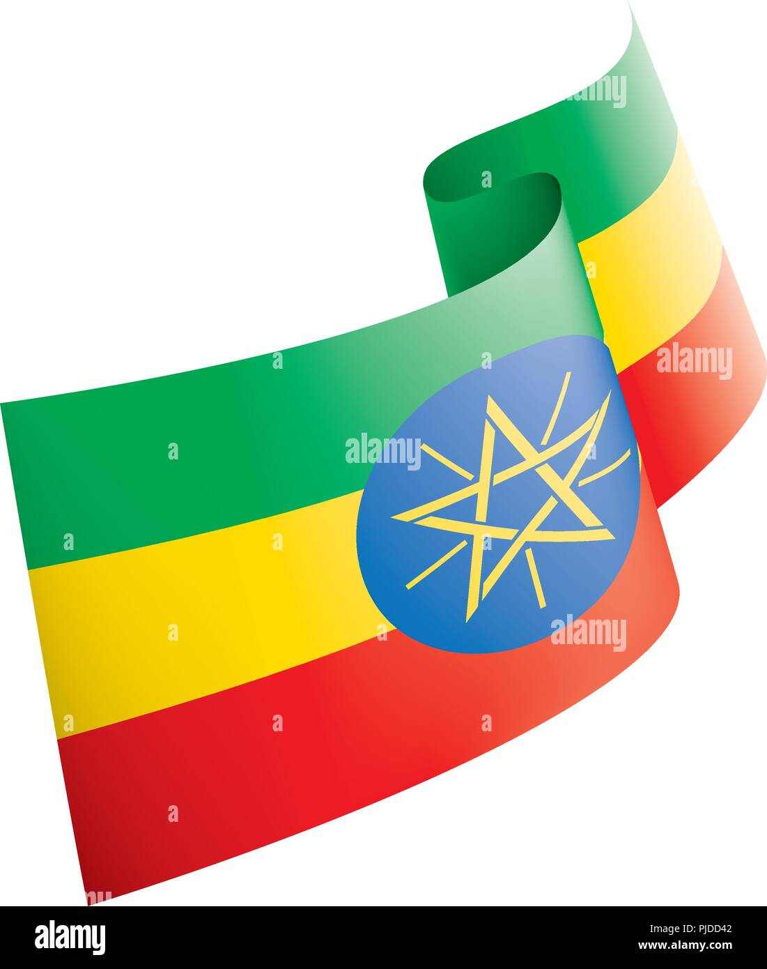Ethiopia flag, vector illustration on a white background Stock Vector ...