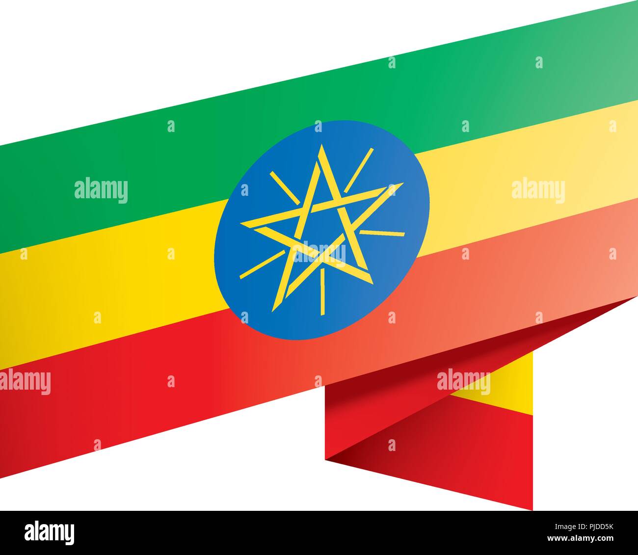 Ethiopia flag, vector illustration on a white background Stock Vector ...