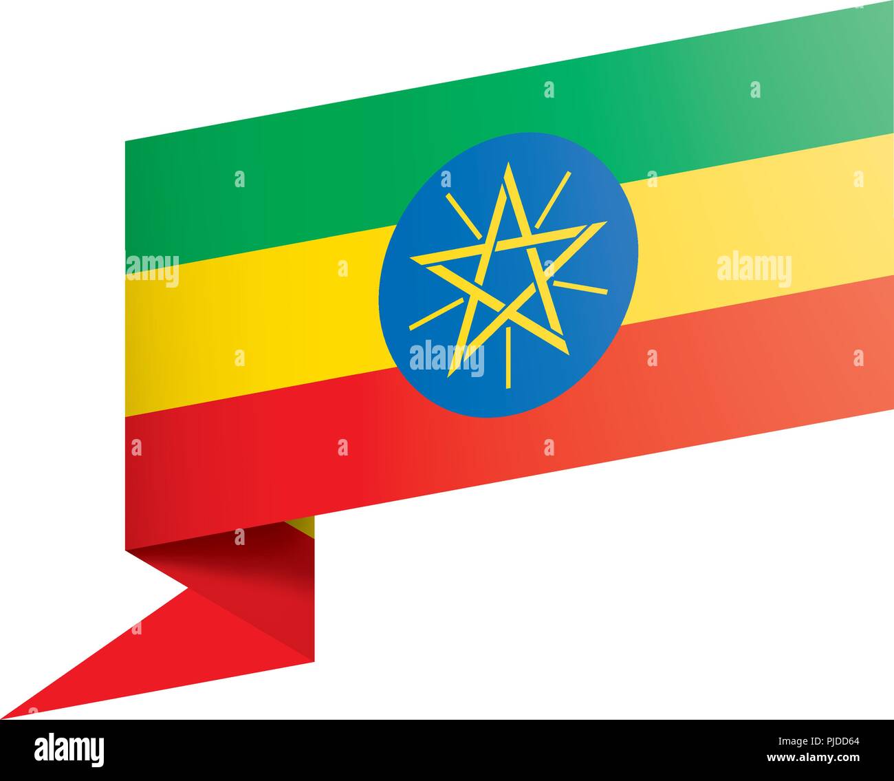Ethiopia flag, vector illustration on a white background Stock Vector ...