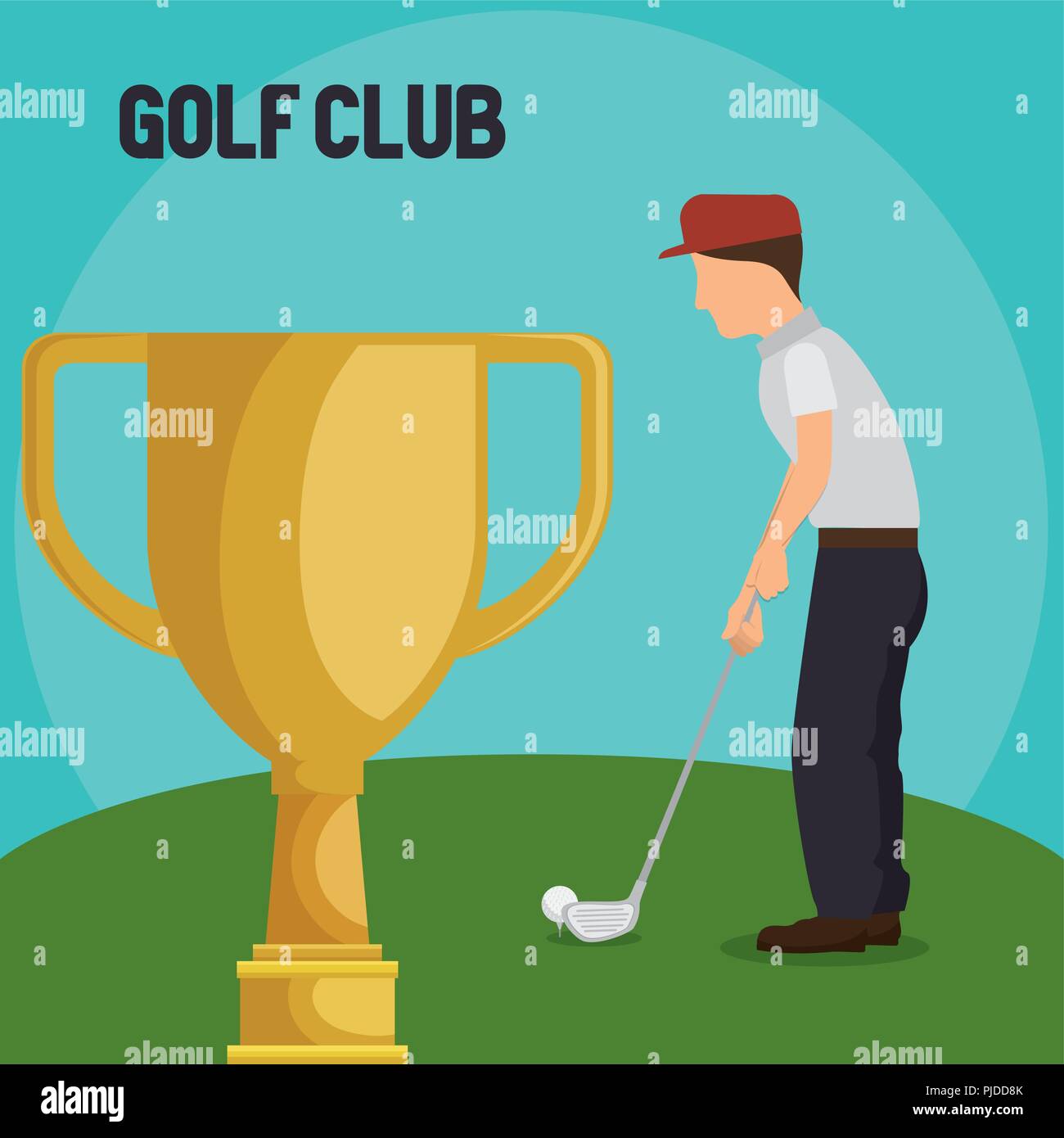 Golfer profile Stock Vector Images - Alamy