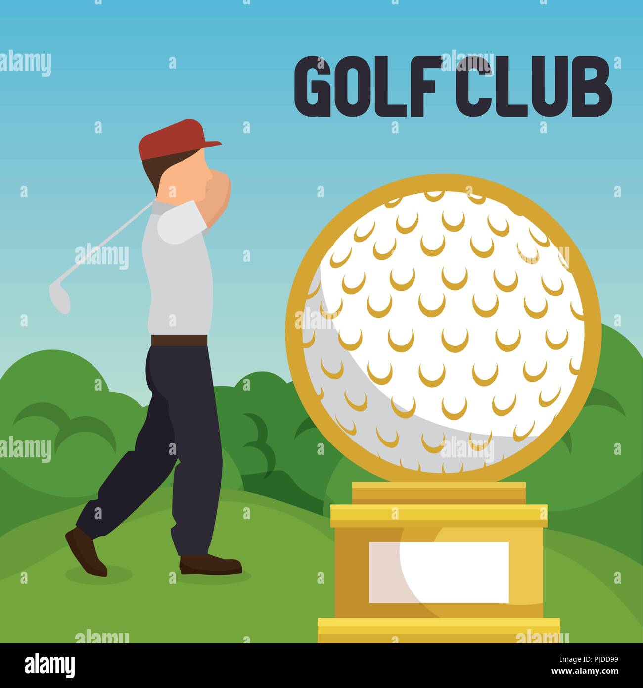Golfer profile Stock Vector Images - Alamy