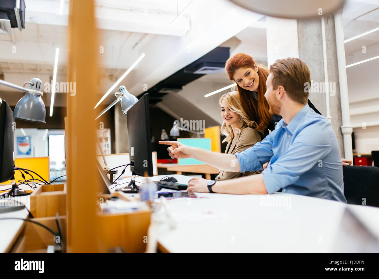 Successful business partners collaborating hi-res stock photography and ...