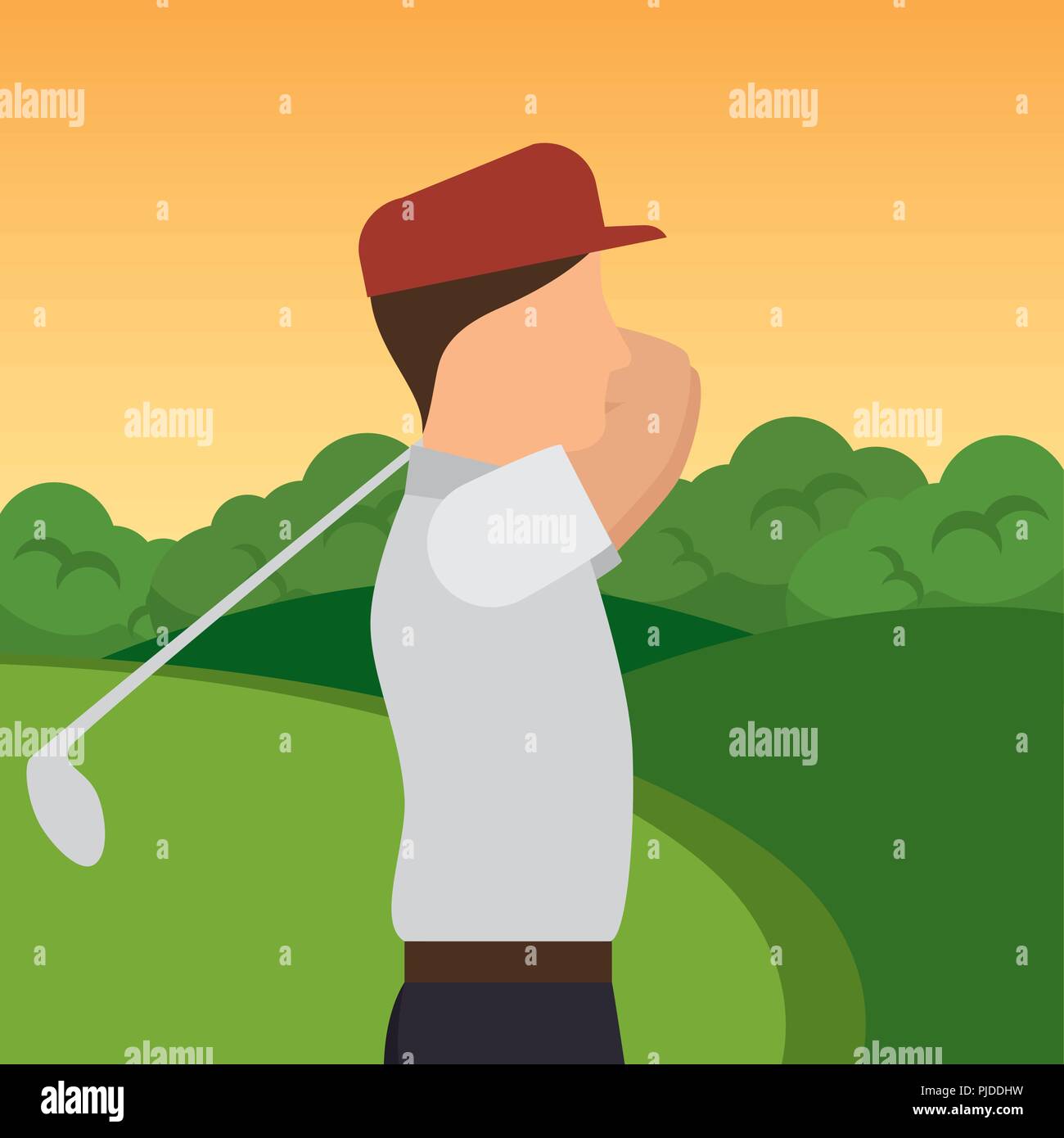 Golfer profile Stock Vector Images - Alamy