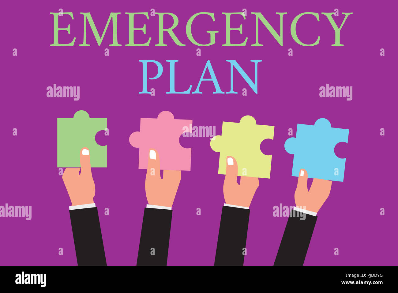 Handwriting text writing Emergency Plan. Concept meaning Procedures for ...