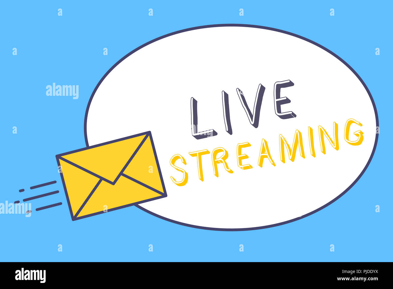 Handwriting text Live Streaming. Concept meaning Transmit live video ...