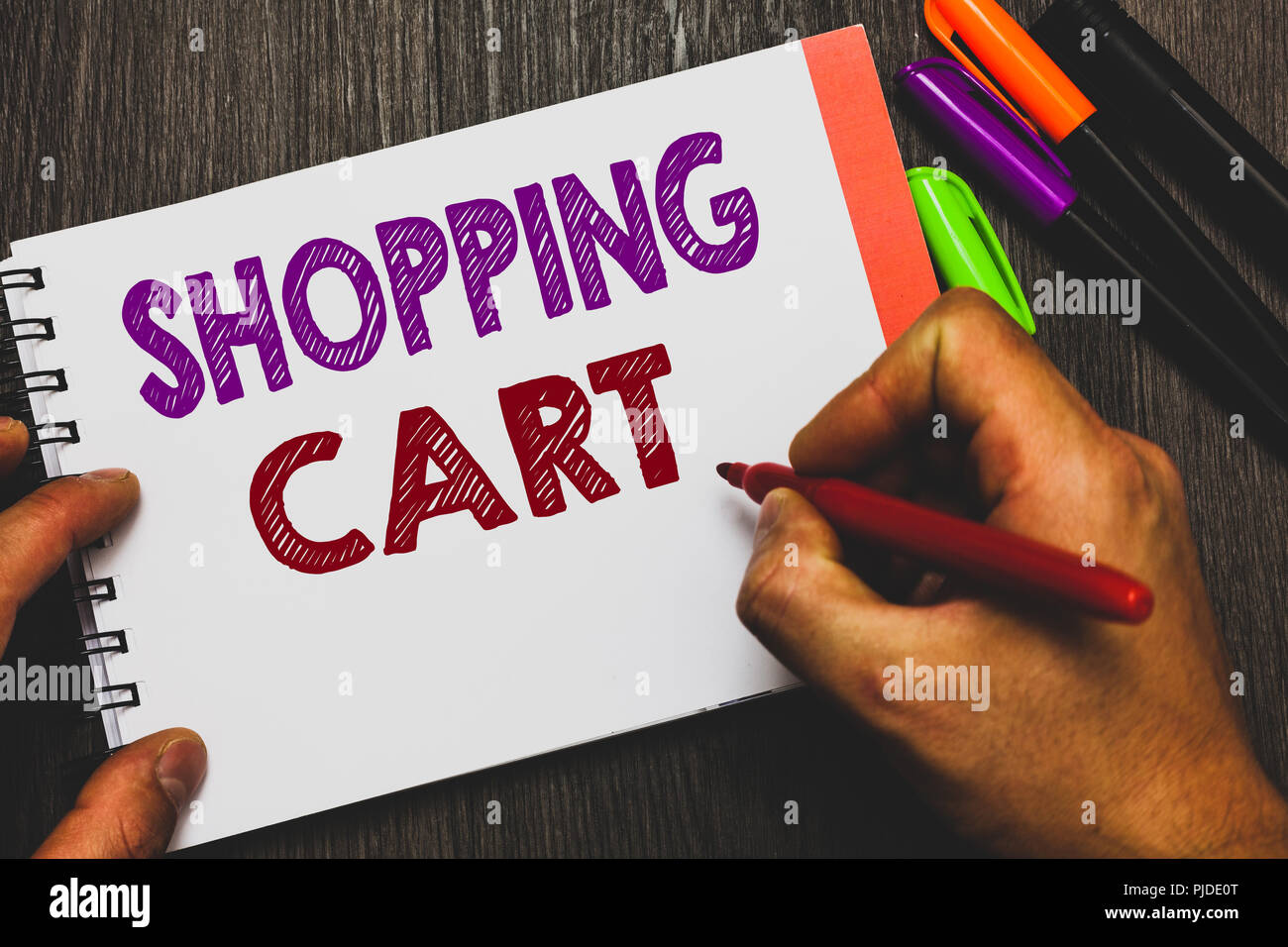 Conceptual hand writing showing Shopping Cart. Business photo text Case ...