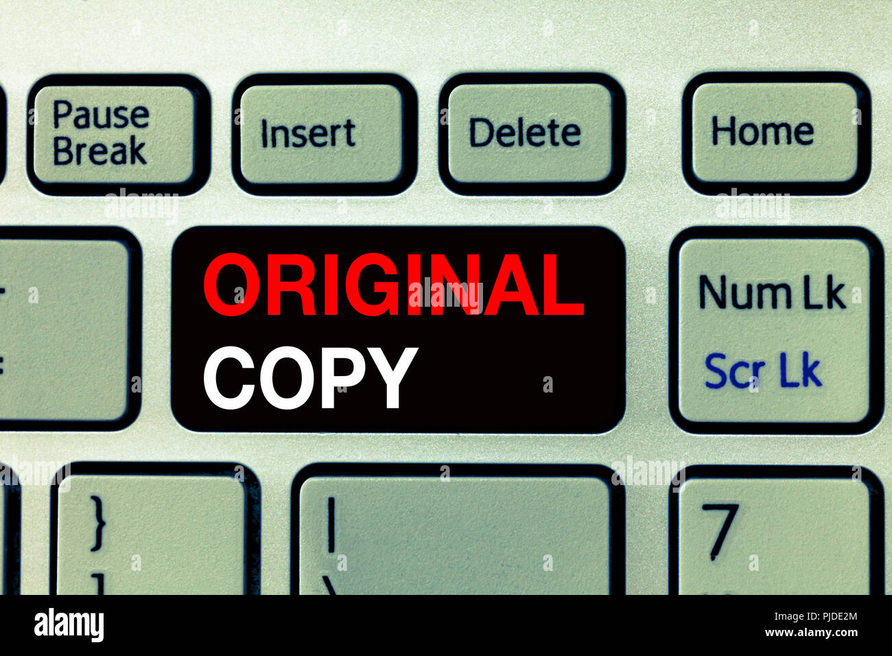 Conceptual hand writing showing Original Copy. Business photo text Main ...