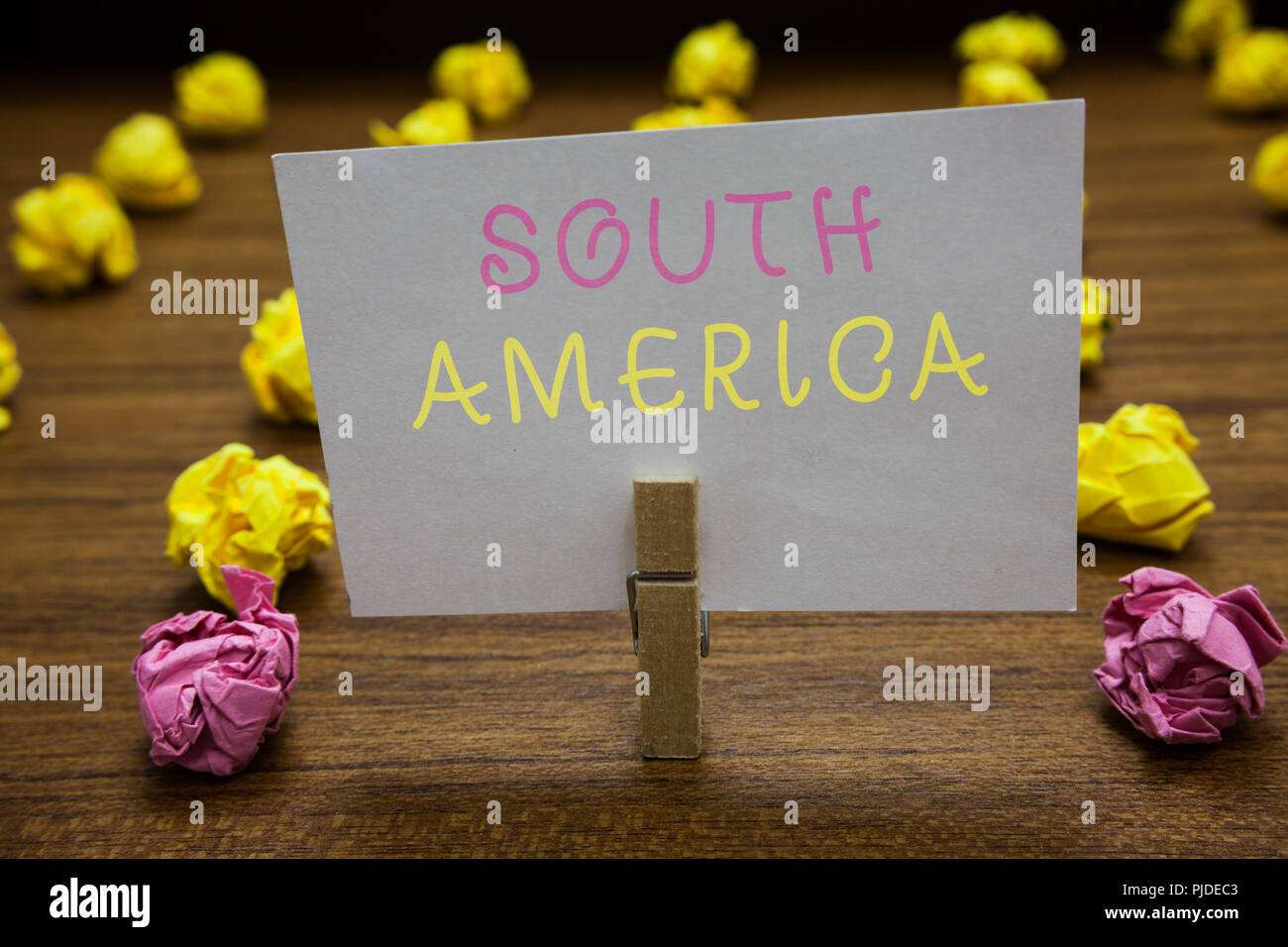 Handwriting text writing South America. Concept meaning Continent in ...