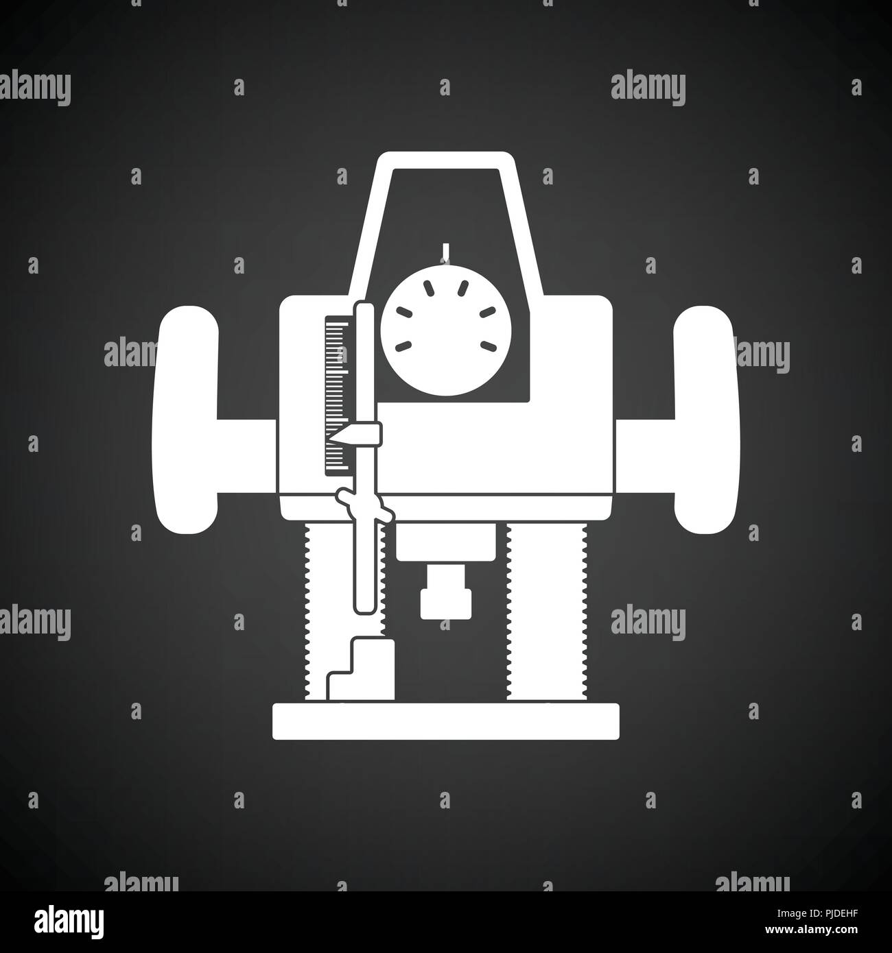 Plunger milling cutter icon. Black background with white. Vector ...