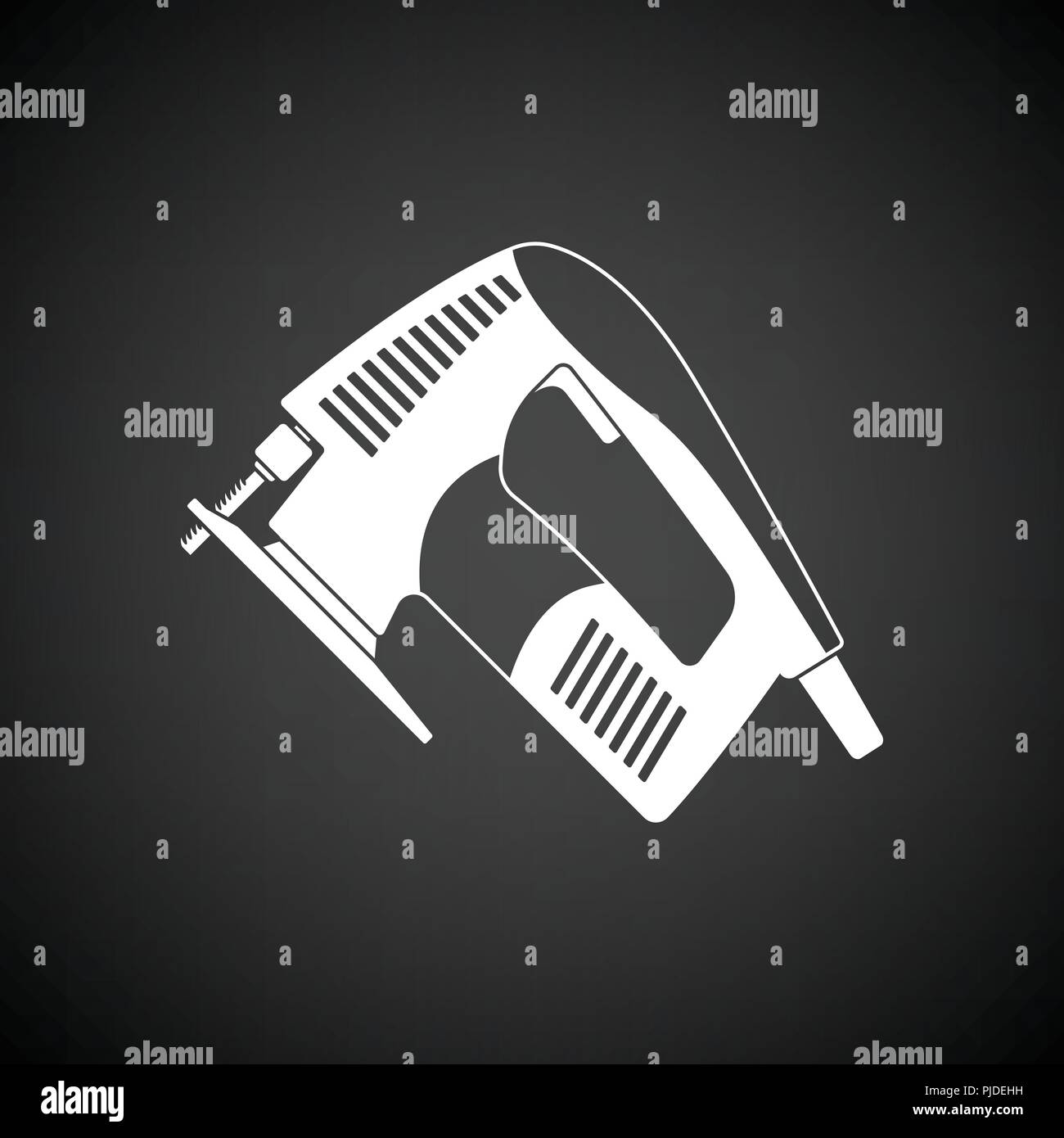 Jigsaw icon. Black background with white. Vector illustration Stock ...