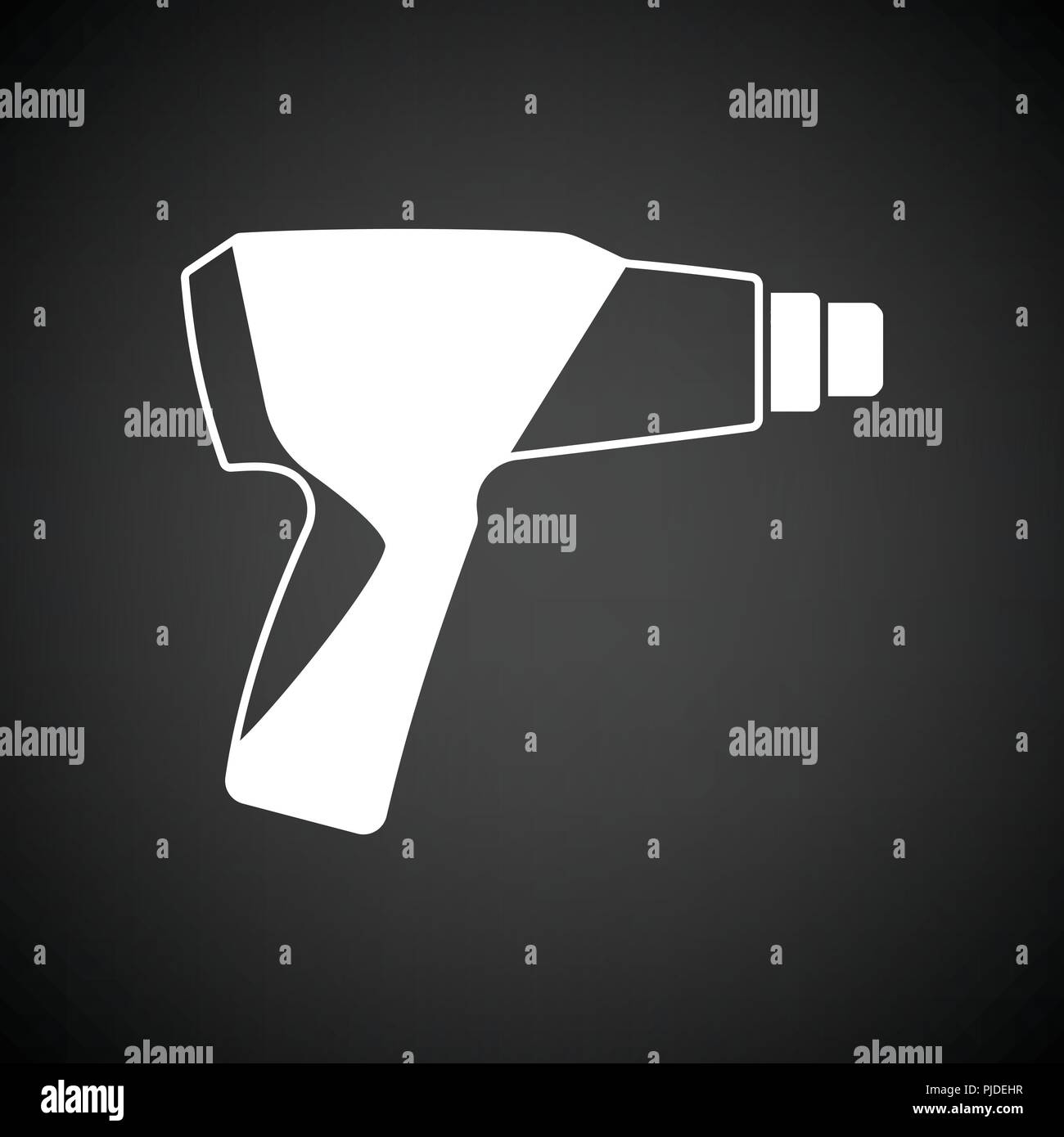 Electric industrial dryer icon. Black background with white. Vector ...