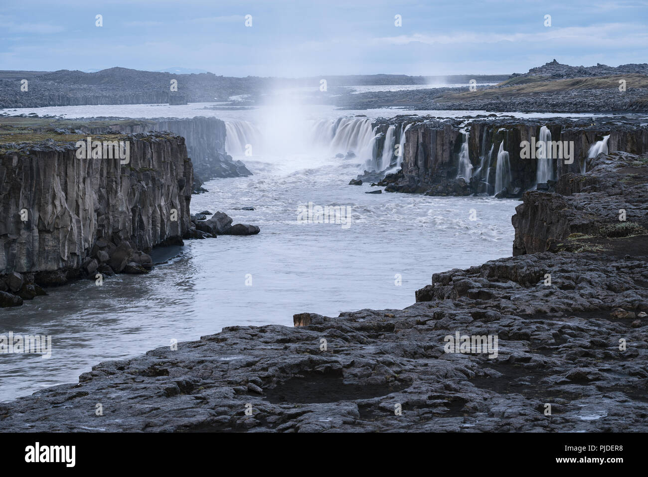 Selfoss waterfall. Wonderful landscape in Iceland. Famous Tourist ...