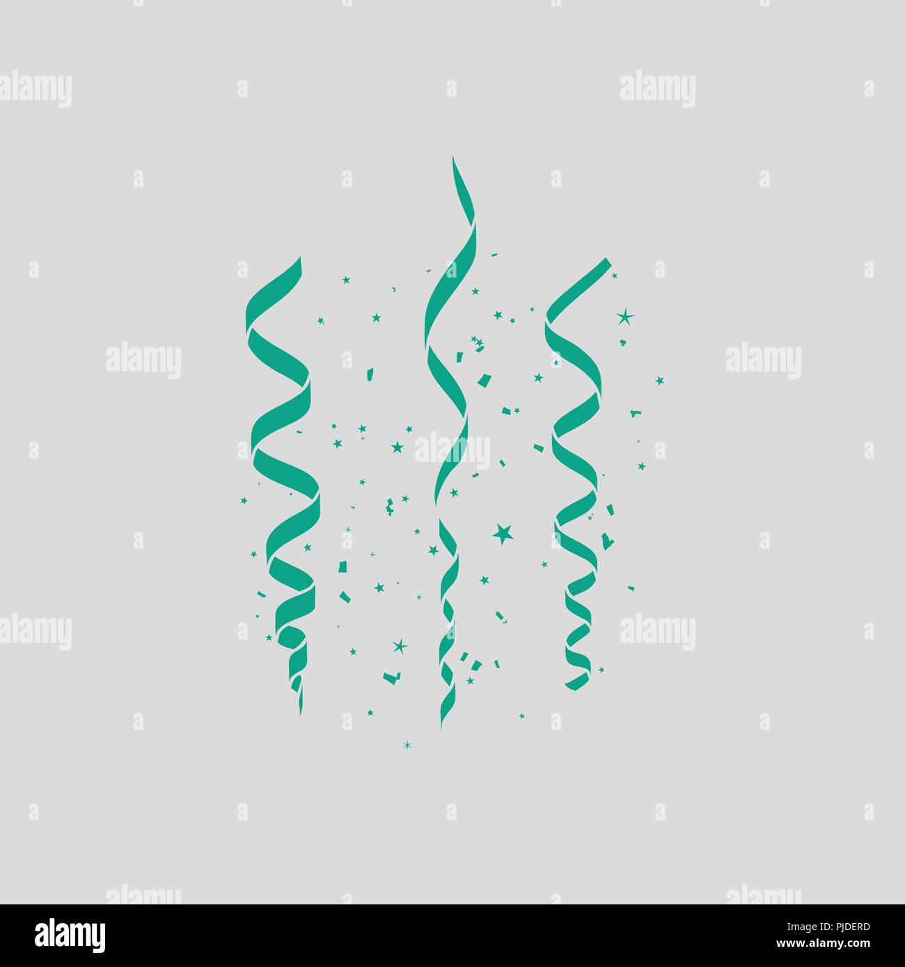 Party serpentine icon. Gray background with green. Vector illustration ...
