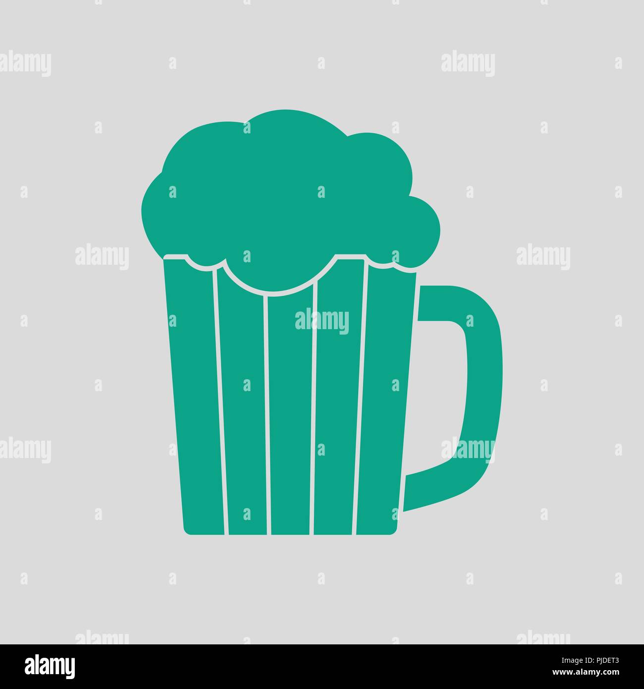 Mug of beer icon. Gray background with green. Vector illustration Stock ...