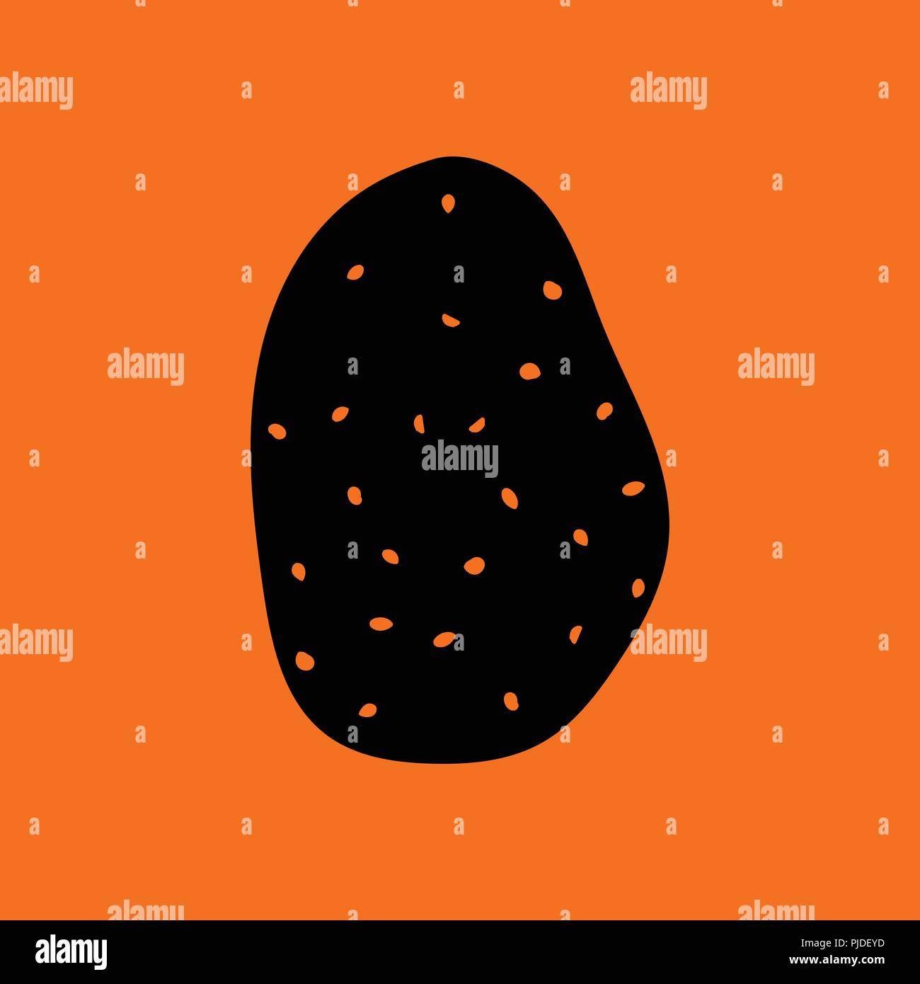 Potato icon. Orange background with black. Vector illustration Stock ...