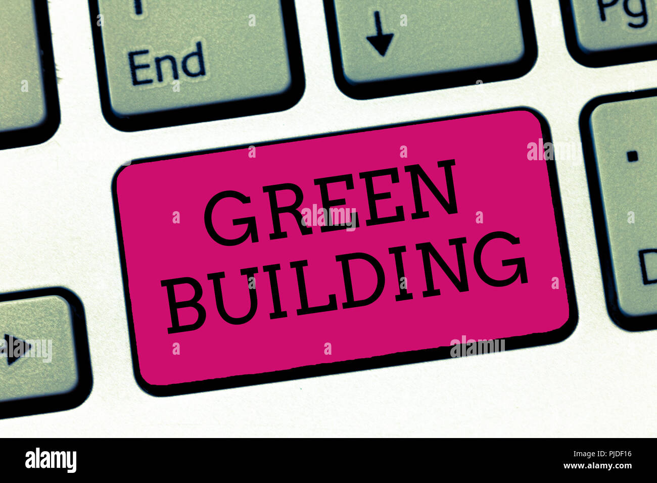 Conceptual hand writing showing Green Building. Business photo ...