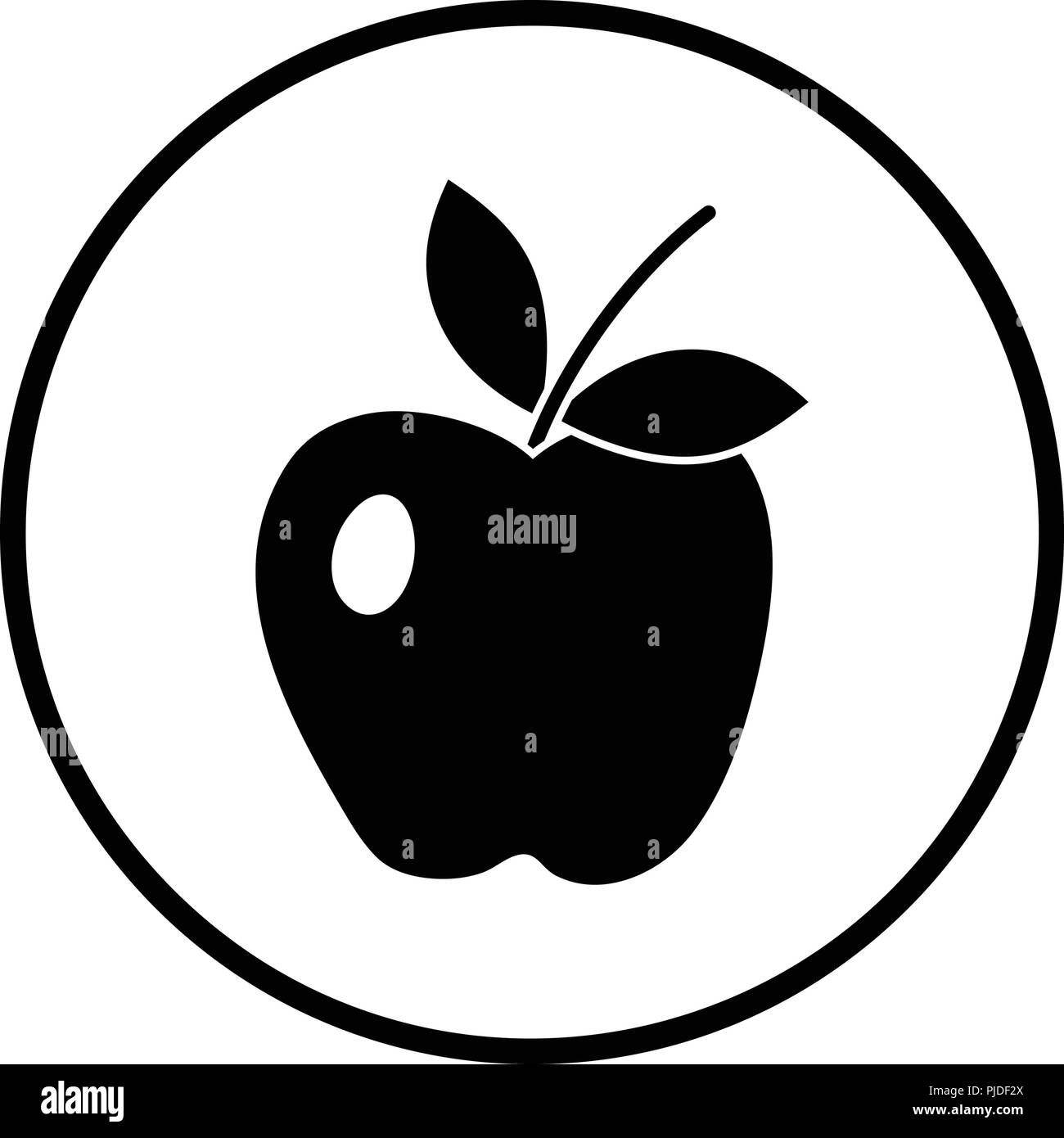 Icon of Apple. Thin circle design. Vector illustration Stock Vector ...