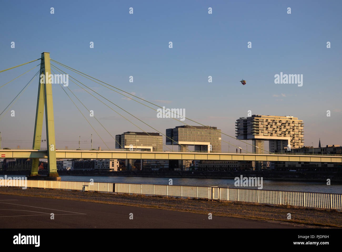 L shaped tower blocks called Crane Hose (Kranhaus) along the river ...