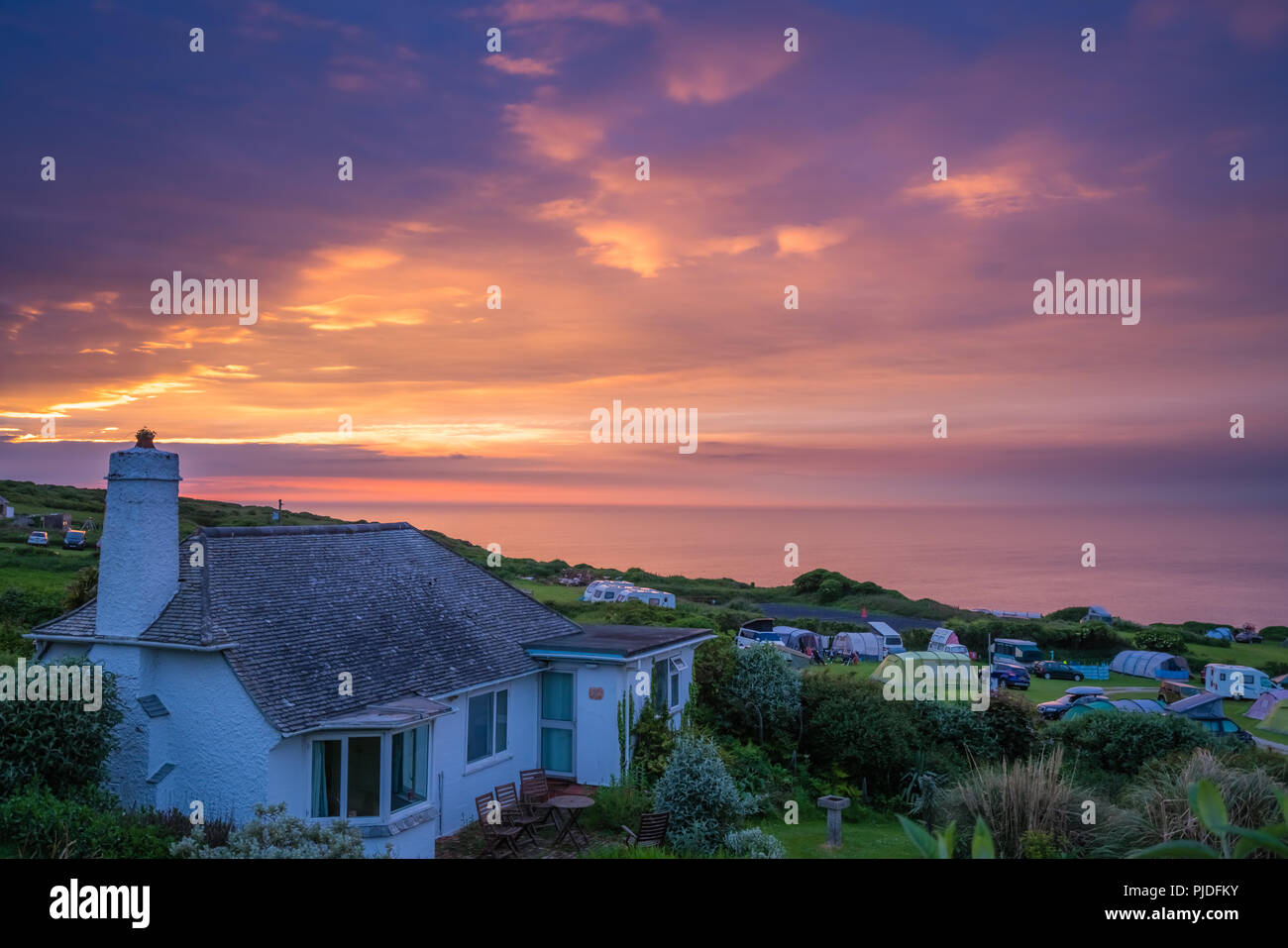 St. Ives, England - May 2018 : Beautiful colorful sunset over the ...