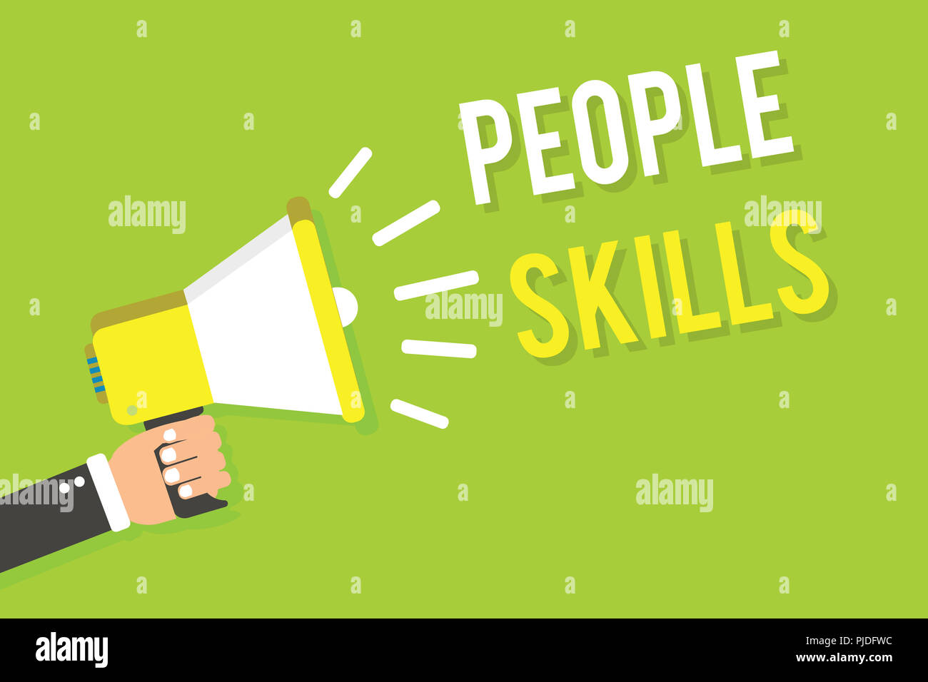 Conceptual hand writing showing People Skills. Business photo text Get Along well Effective ...