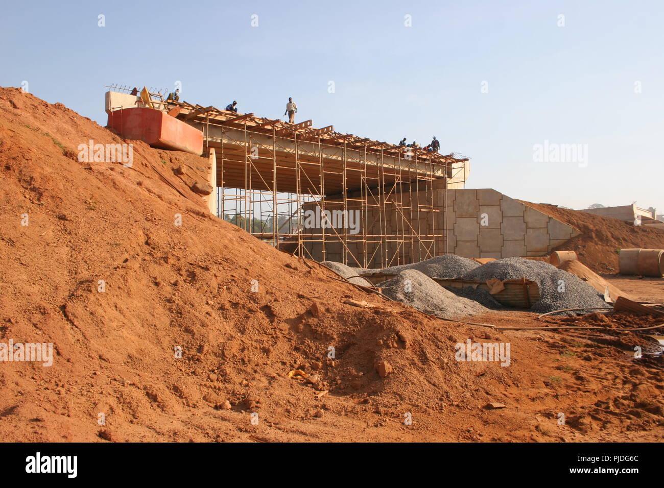 Construction of the flyover and roundabout at Bweyogerere on the ...