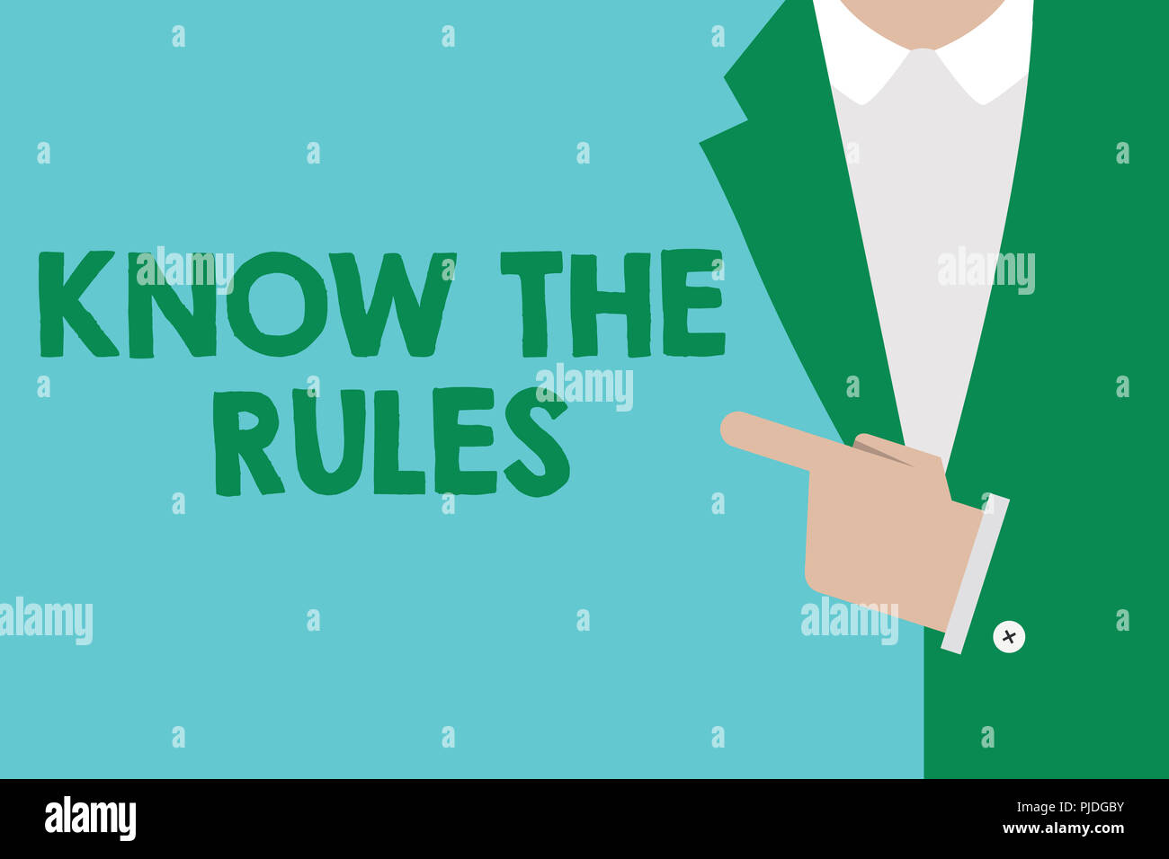 Conceptual hand writing showing Know The Rules. Business photo ...
