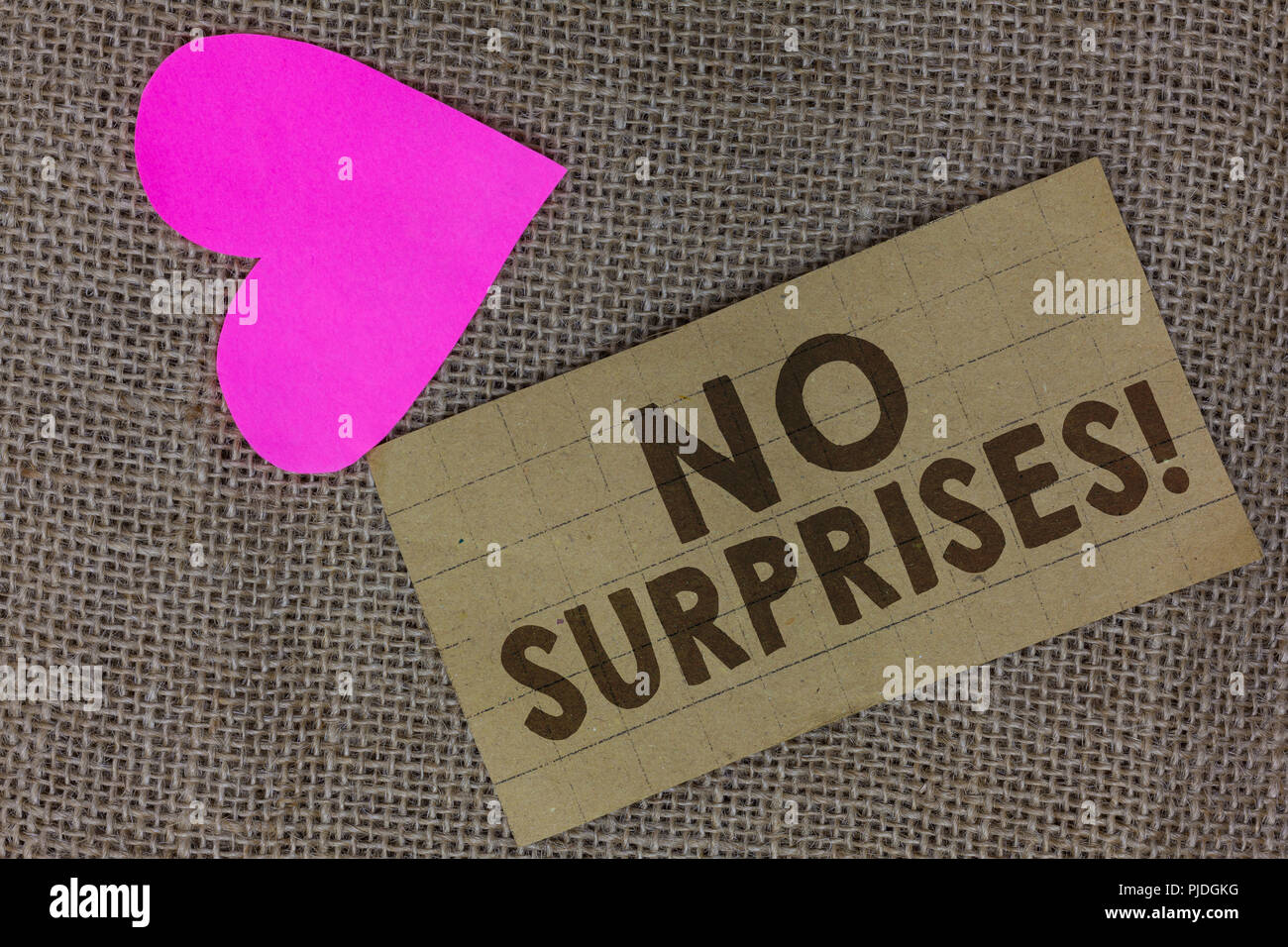 Word writing text No Surprises. Business concept for Presupposed ...