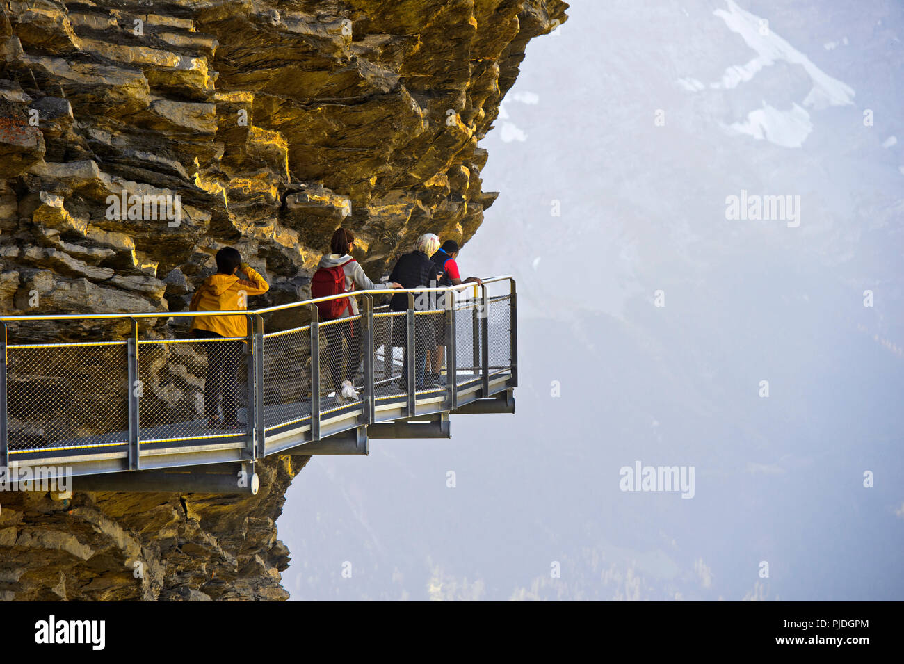 Exposed mountain trail above the abyss, First Cliff Walk by Tissot ...