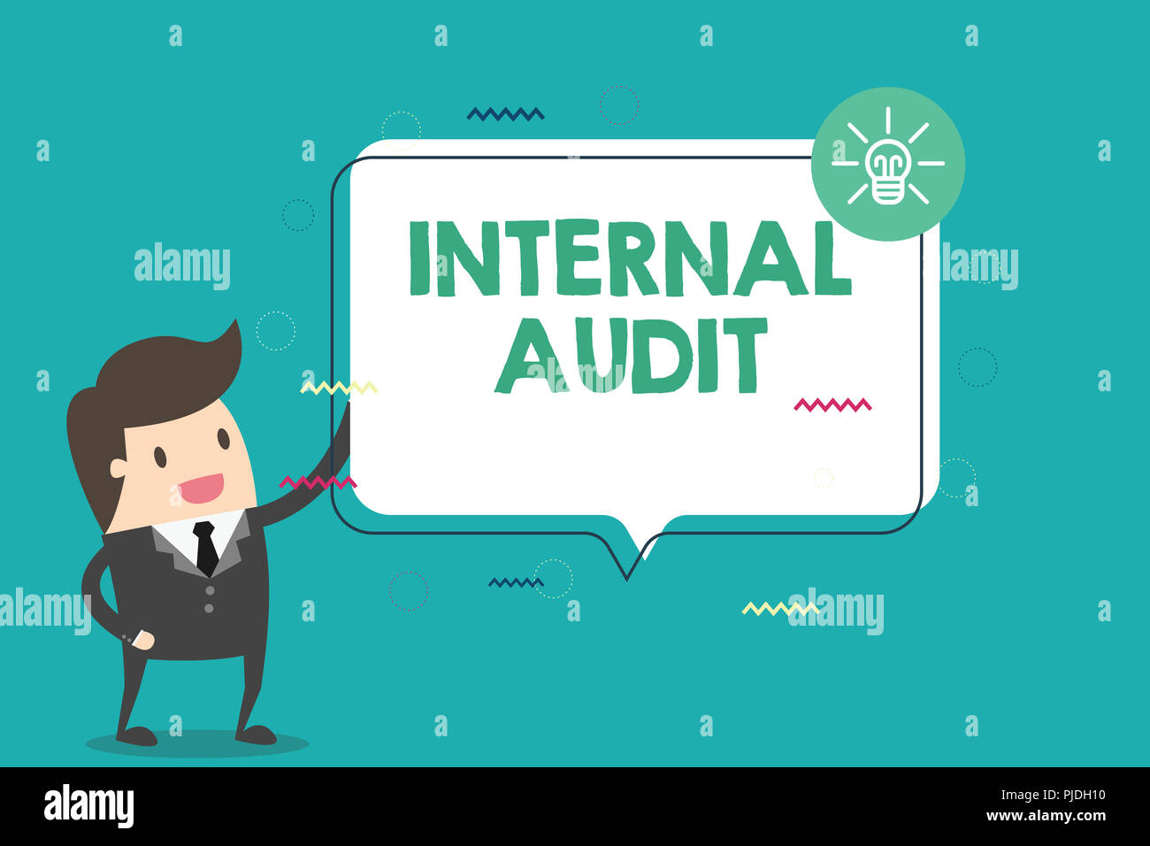 Handwriting text Internal Audit. Concept meaning Evaluates the ...