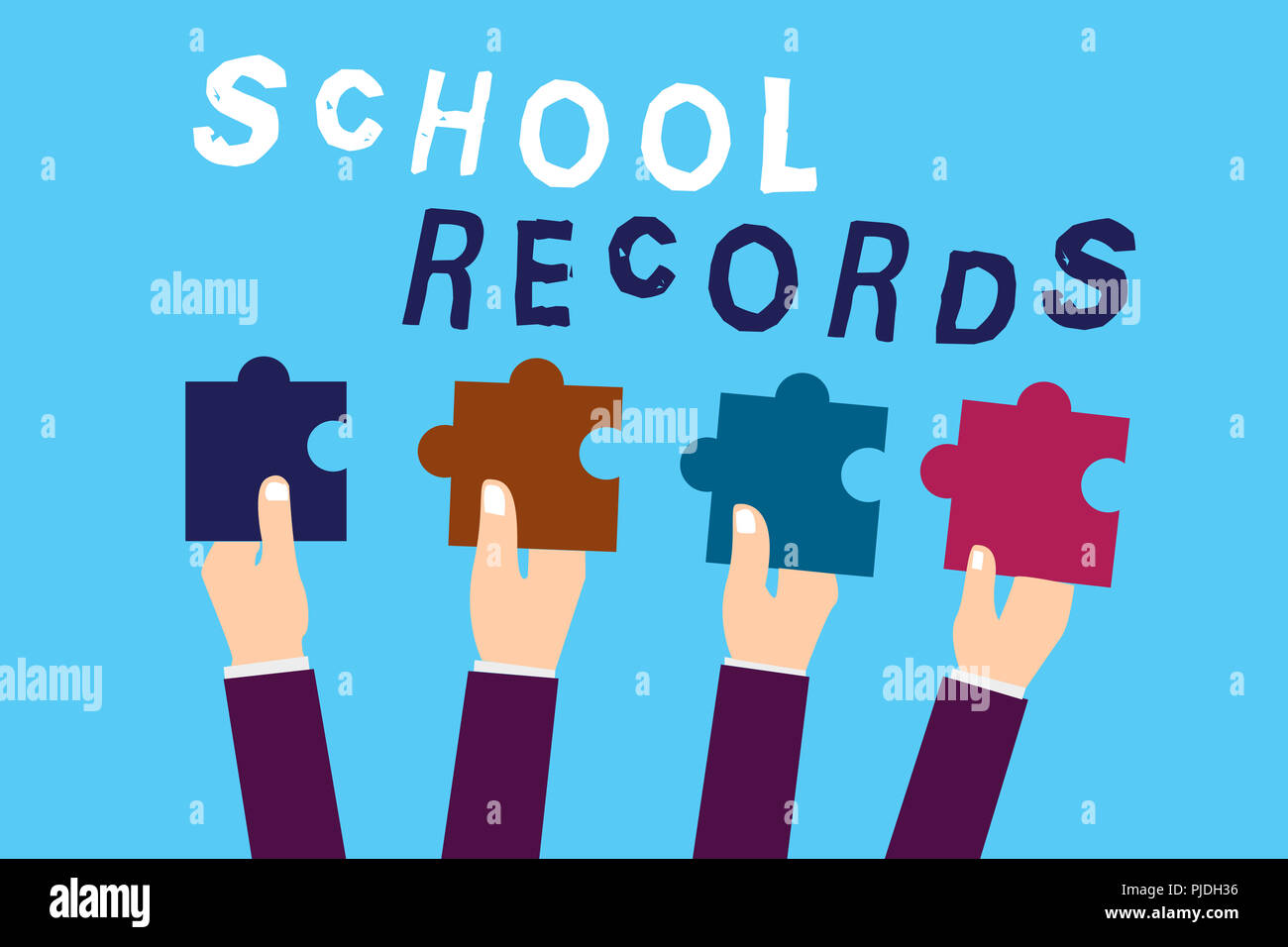 Text sign showing School Records. Conceptual photo Information that is ...