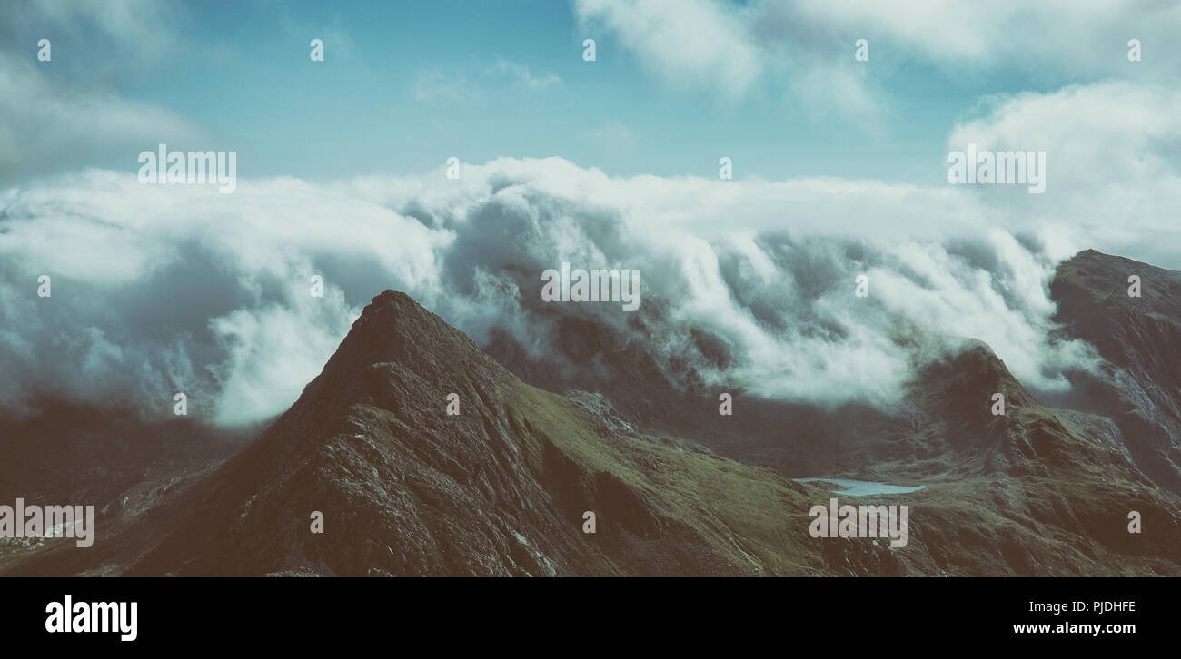 Tryfan and The Gyders from the Carneddau Stock Photo - Alamy