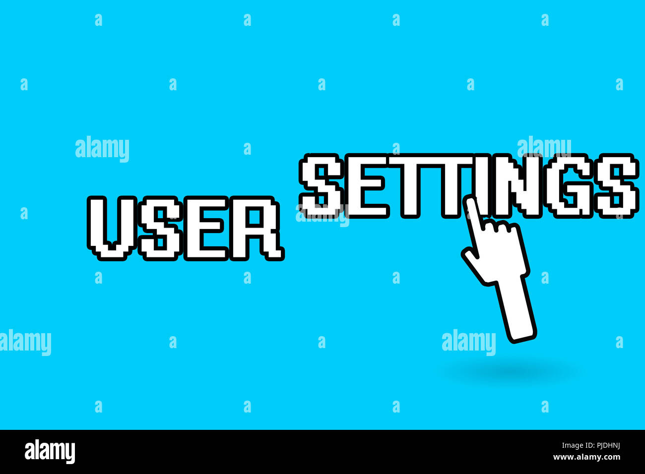 Conceptual hand writing showing User Settings. Business photo showcasing Configuration of ...