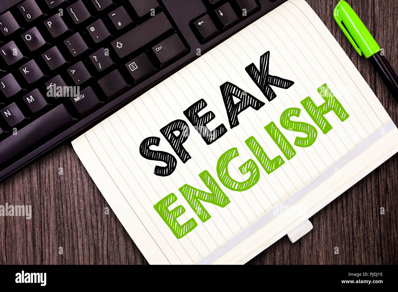We Speak English Here Sign High Resolution Stock Photography and Images ...