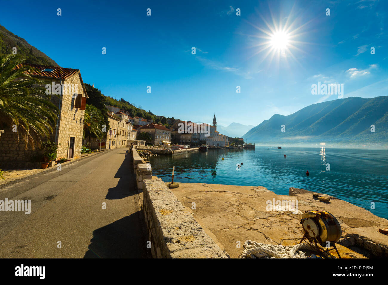 Sunset view perast town hi-res stock photography and images - Alamy