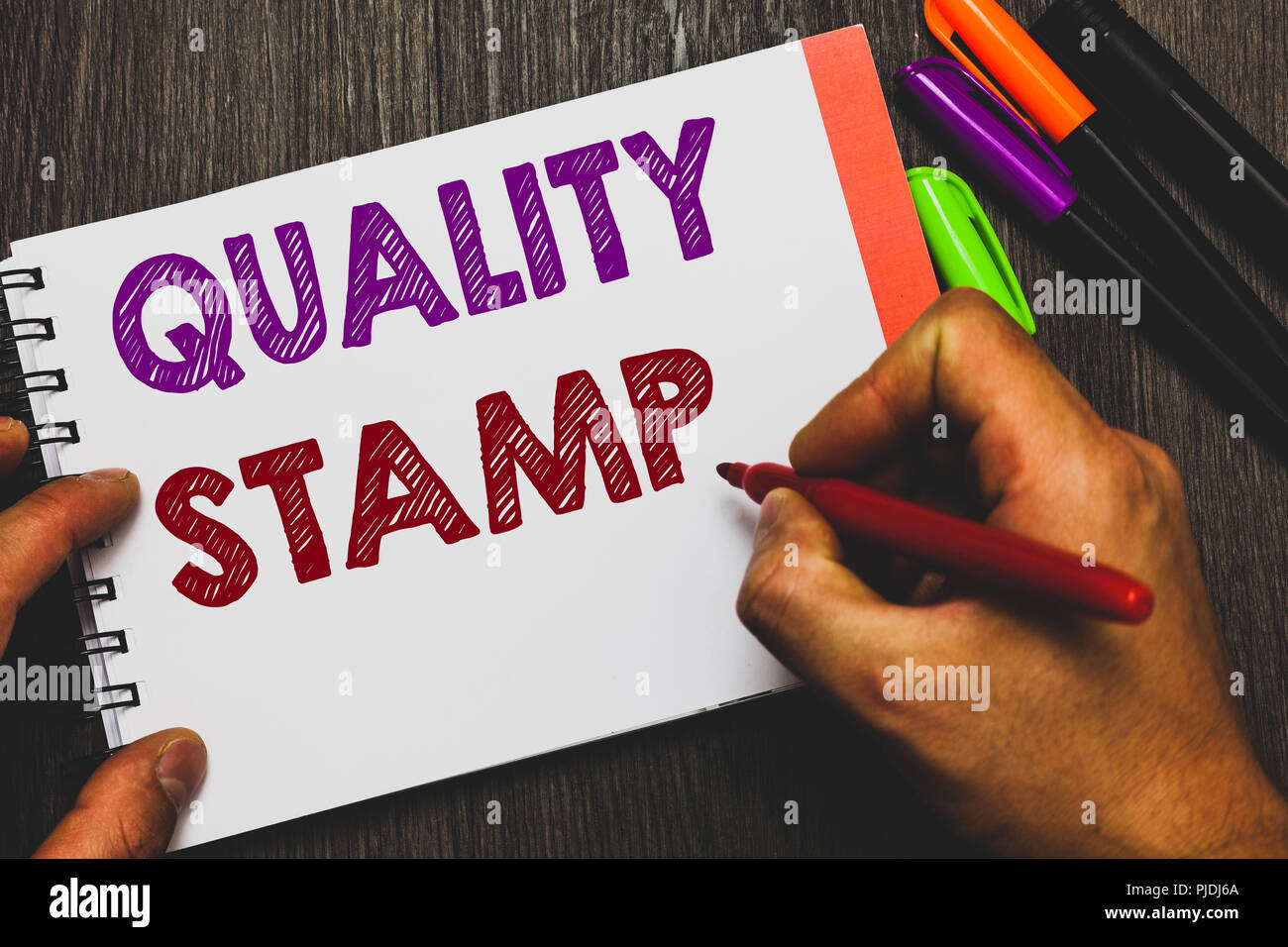 Conceptual hand writing showing Quality Stamp. Business photo text Seal ...
